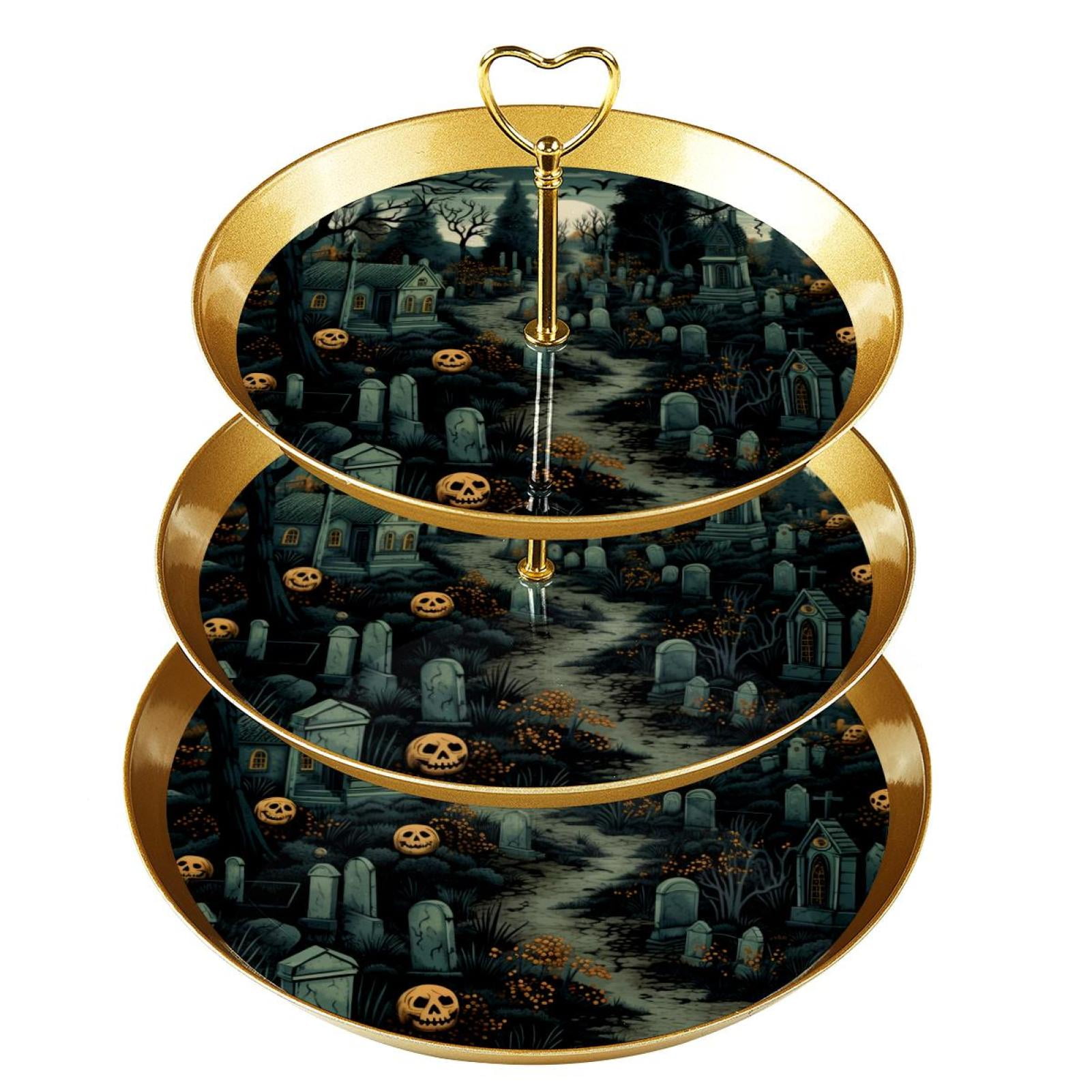Halloween Cemetery Plastic Discs Iron Pillar Earring Holder Stand for ...