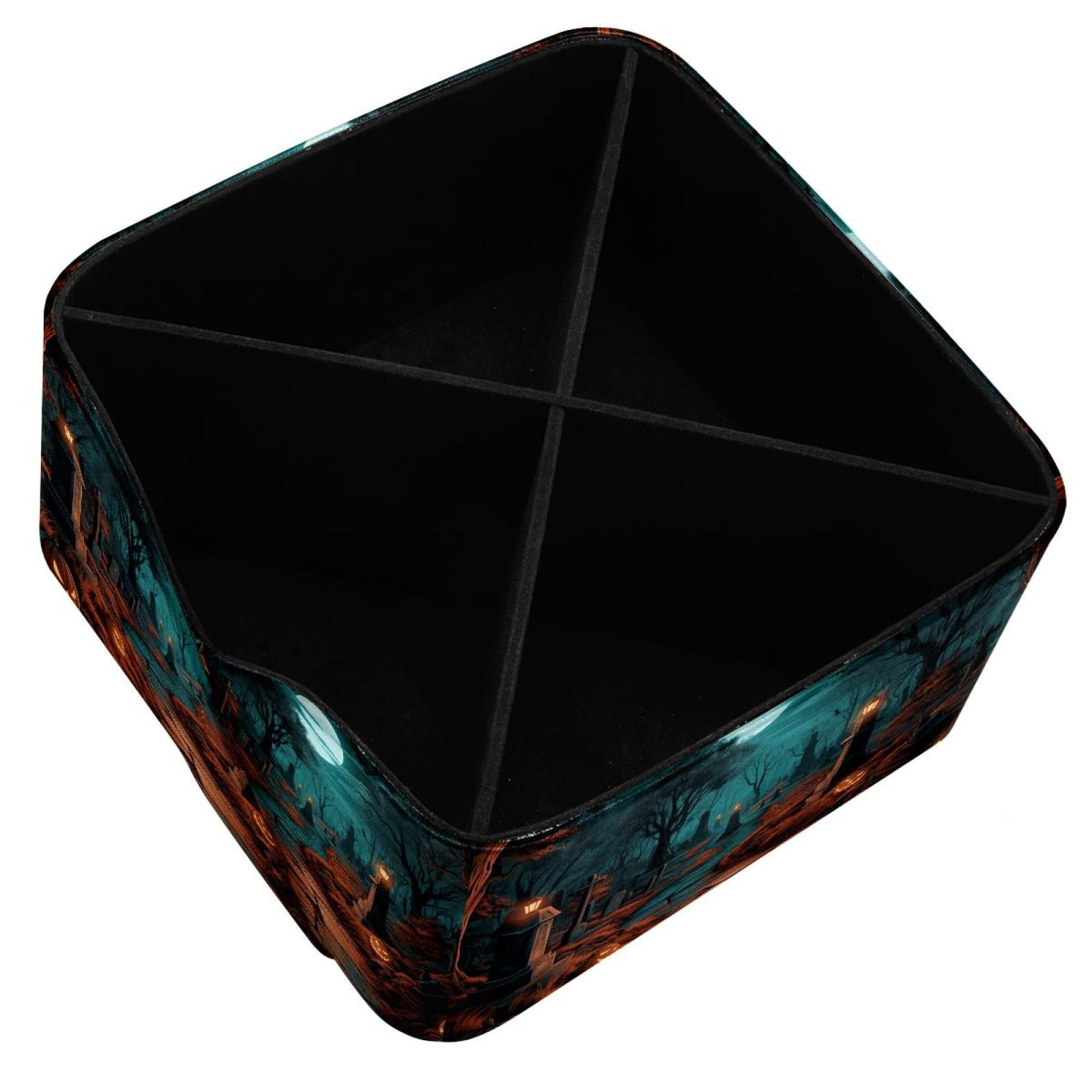 Halloween Cemetery Square Pen Holder Organizer Case with 4 Compartments ...