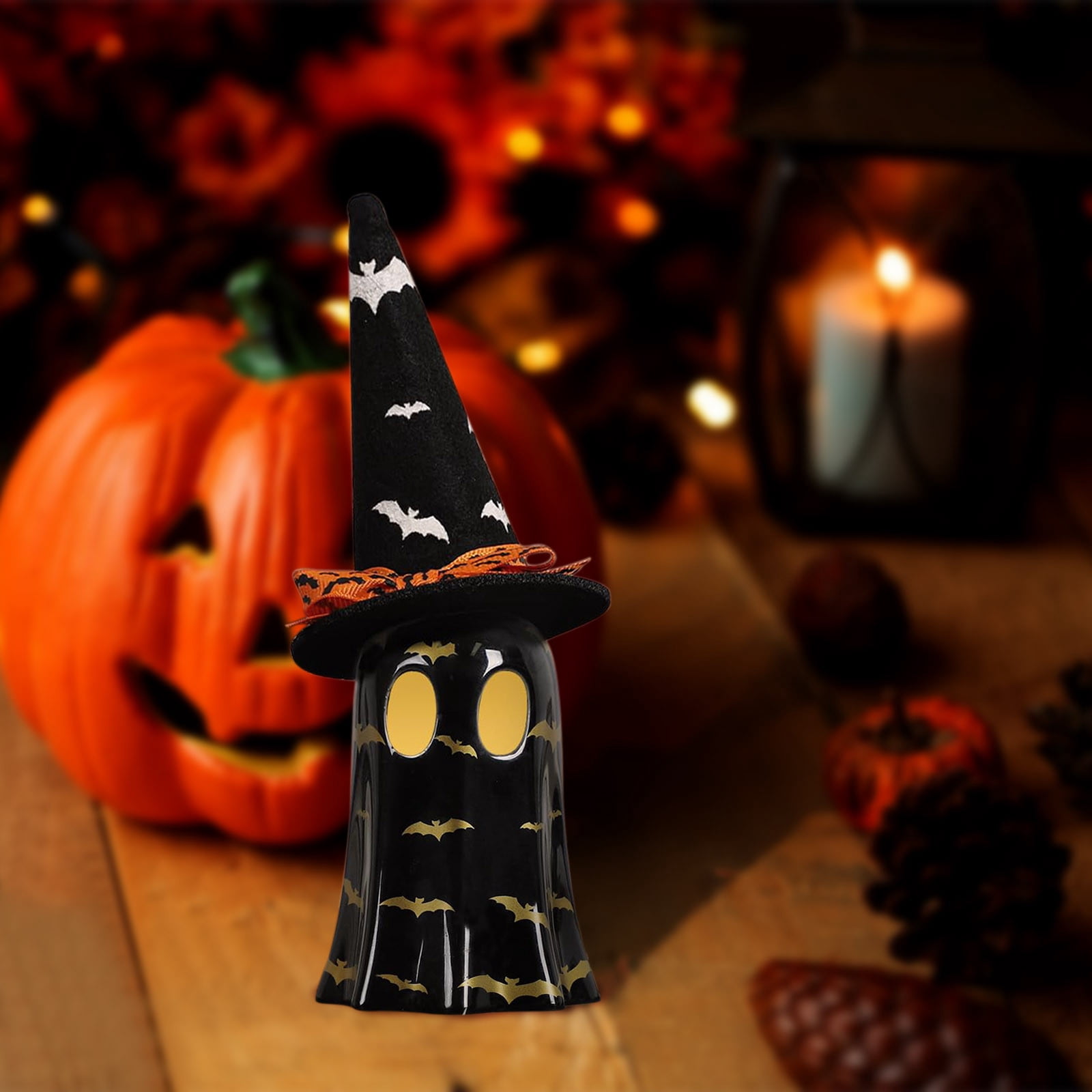Halloween Ceramic Ghost with LED Light, Halloween Ghost Decor, White ...