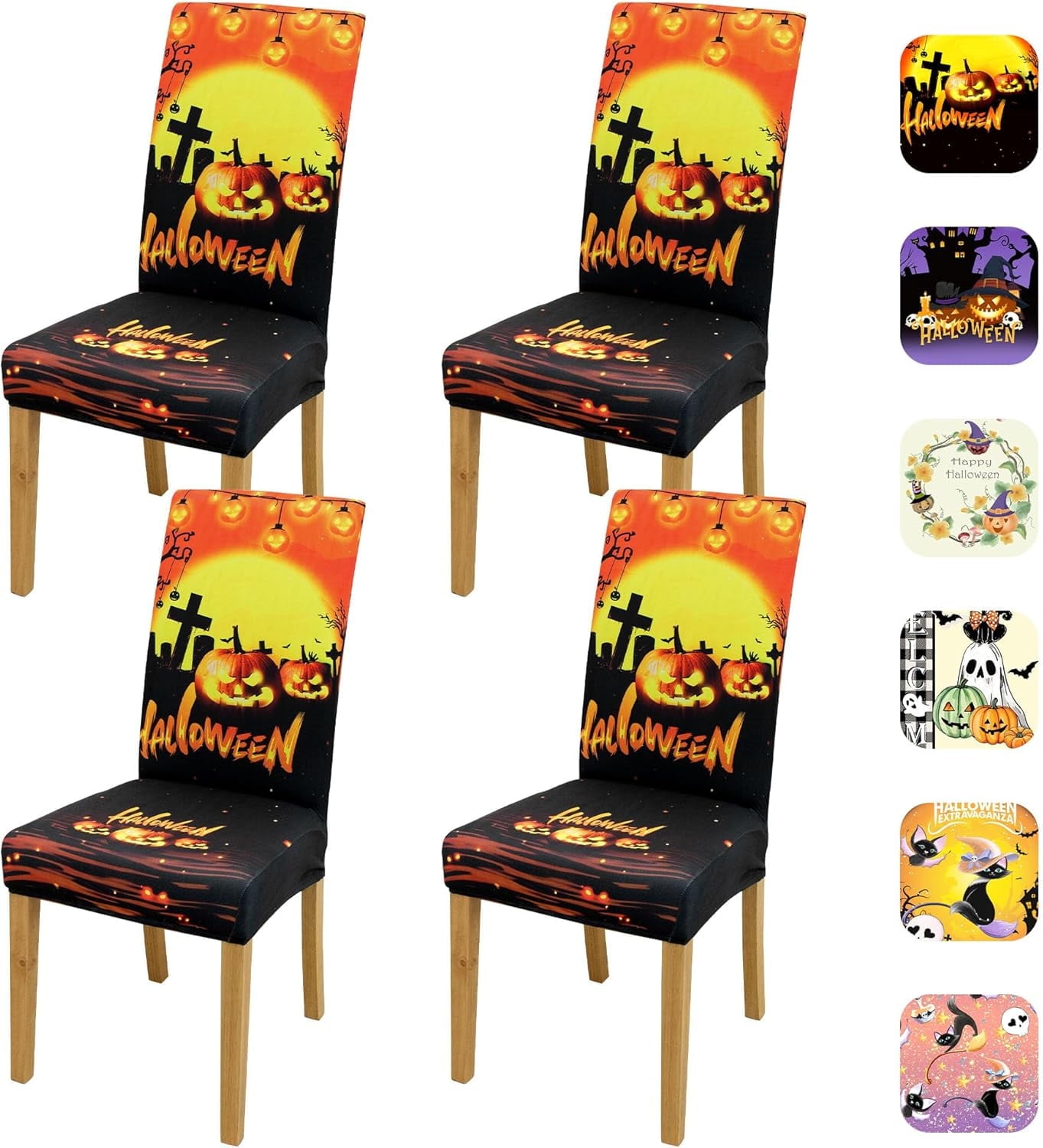 Halloween Chair Covers Halloween Dining Chair Cover, Stretch Dining ...