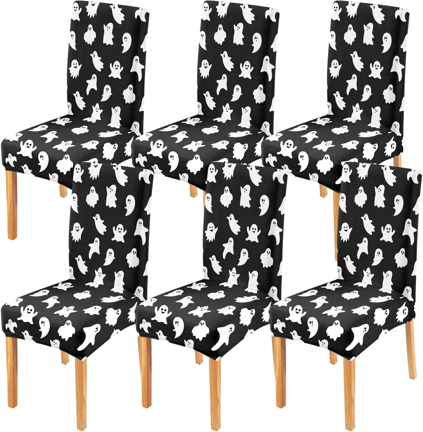 Halloween Chair Covers Set of 6,Halloween Ghost Parsons Chair ...