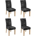 Halloween Chair Covers Set of 6 Black Spider Web Pattern Kitchen Dining ...