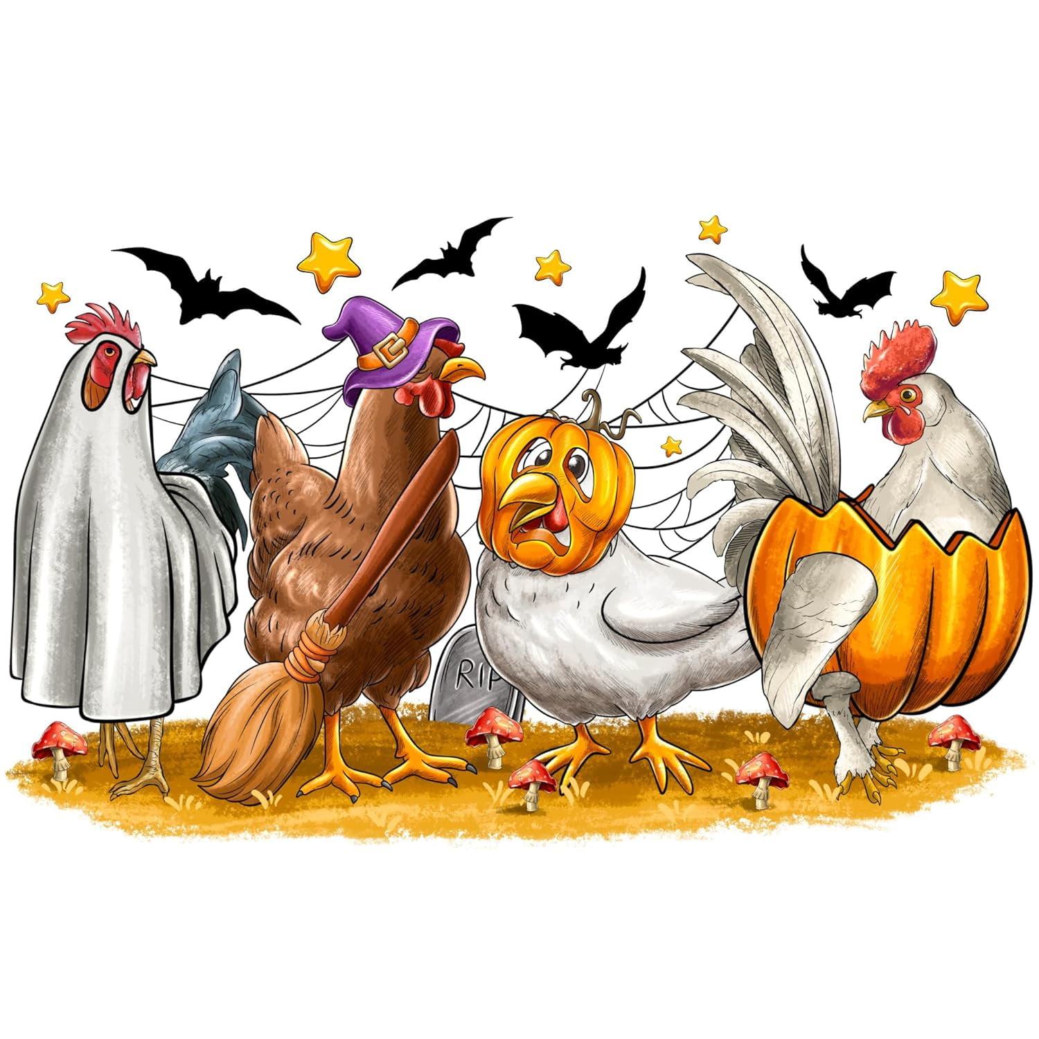 Halloween Chicken Sublimation Transfer, Chickens, Chickens Sublimation ...