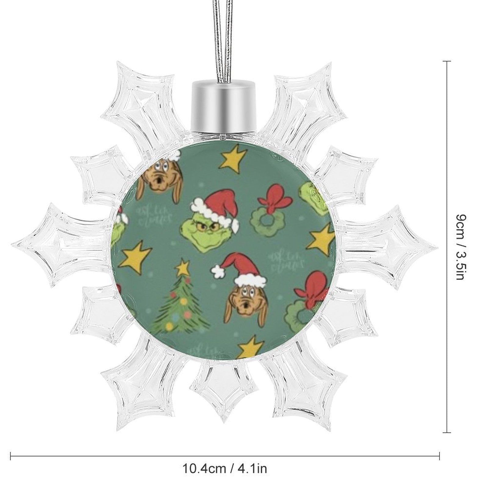 The -Grinch Christmas Snowflake Ornaments Shatterproof Xmas Hanging ...