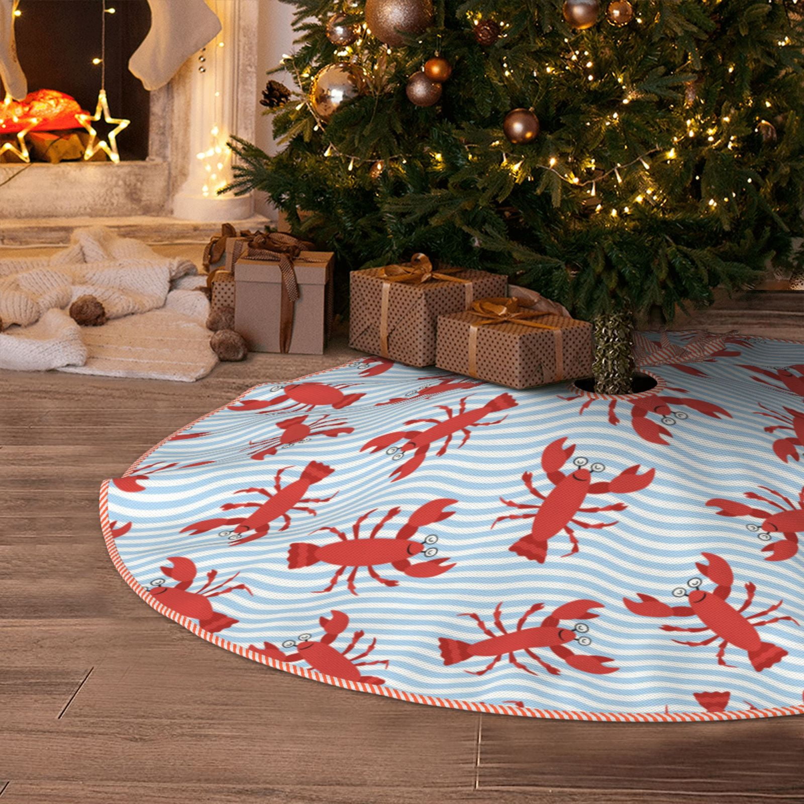 Halloween Christmas Tree Skirt - Cute Cartoon Lobster 30 Inches ...