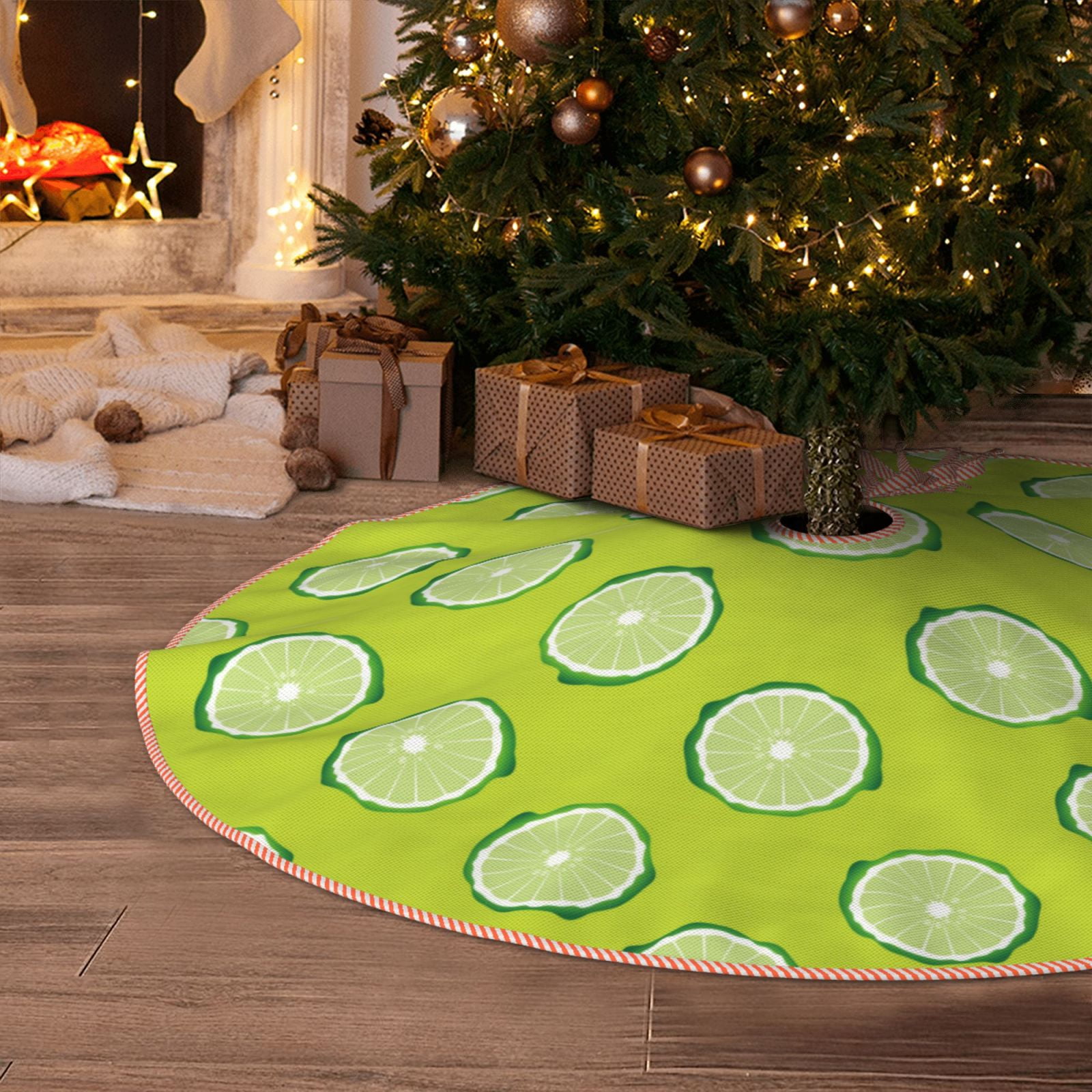 Halloween Christmas Tree Skirt - Cute Limes Forest Green 36 Inches ...