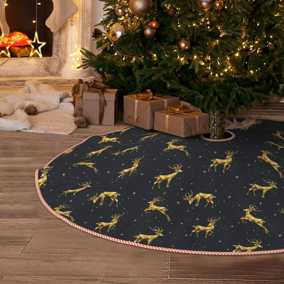 Halloween Christmas Tree Skirt - Christmas Deers 48 Inches Christmas ...