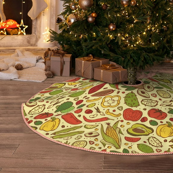 Halloween Christmas Tree Skirt - Fruits And Vegetables 48 Inches ...