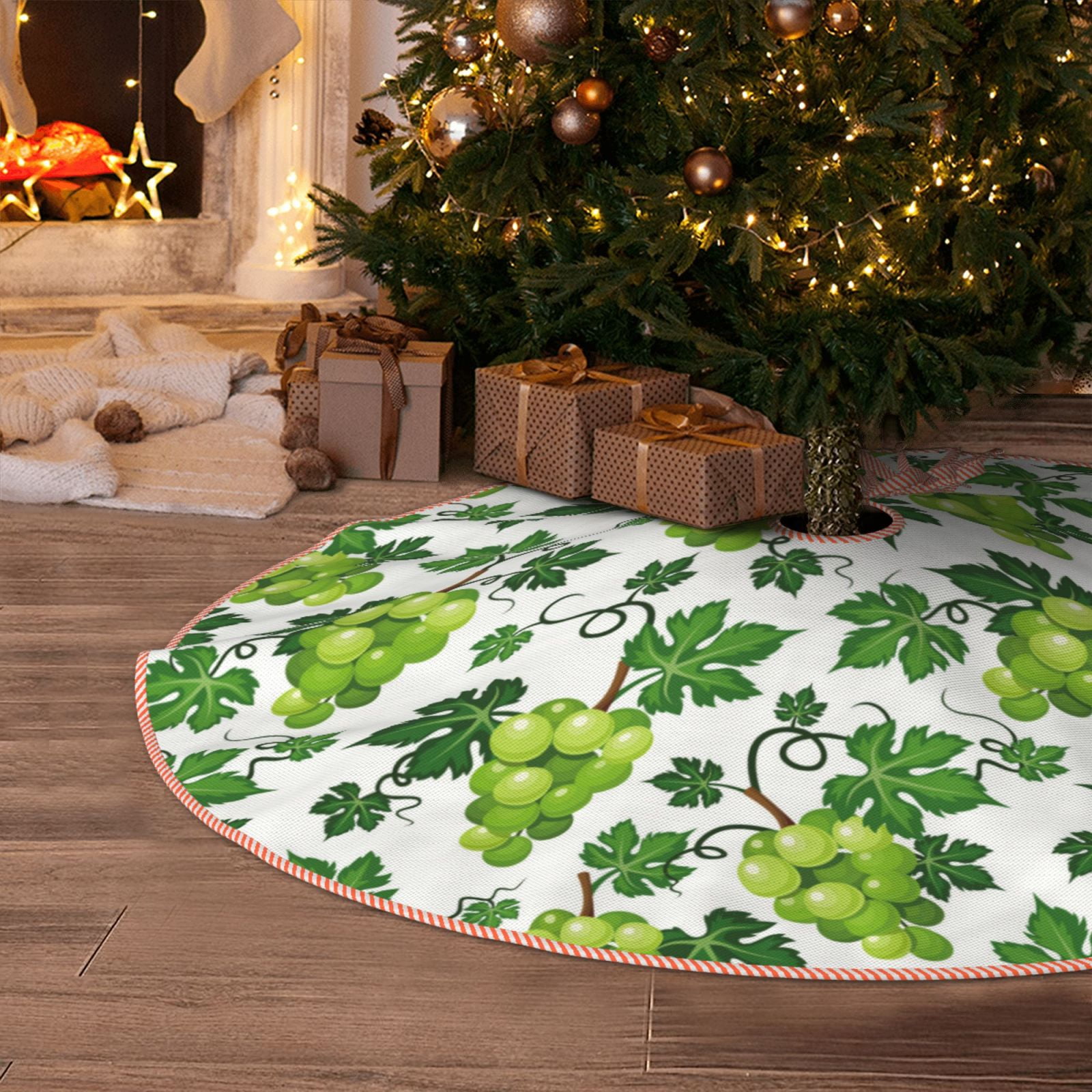Halloween Christmas Tree Skirt - Grape Print green A 48 Inches ...