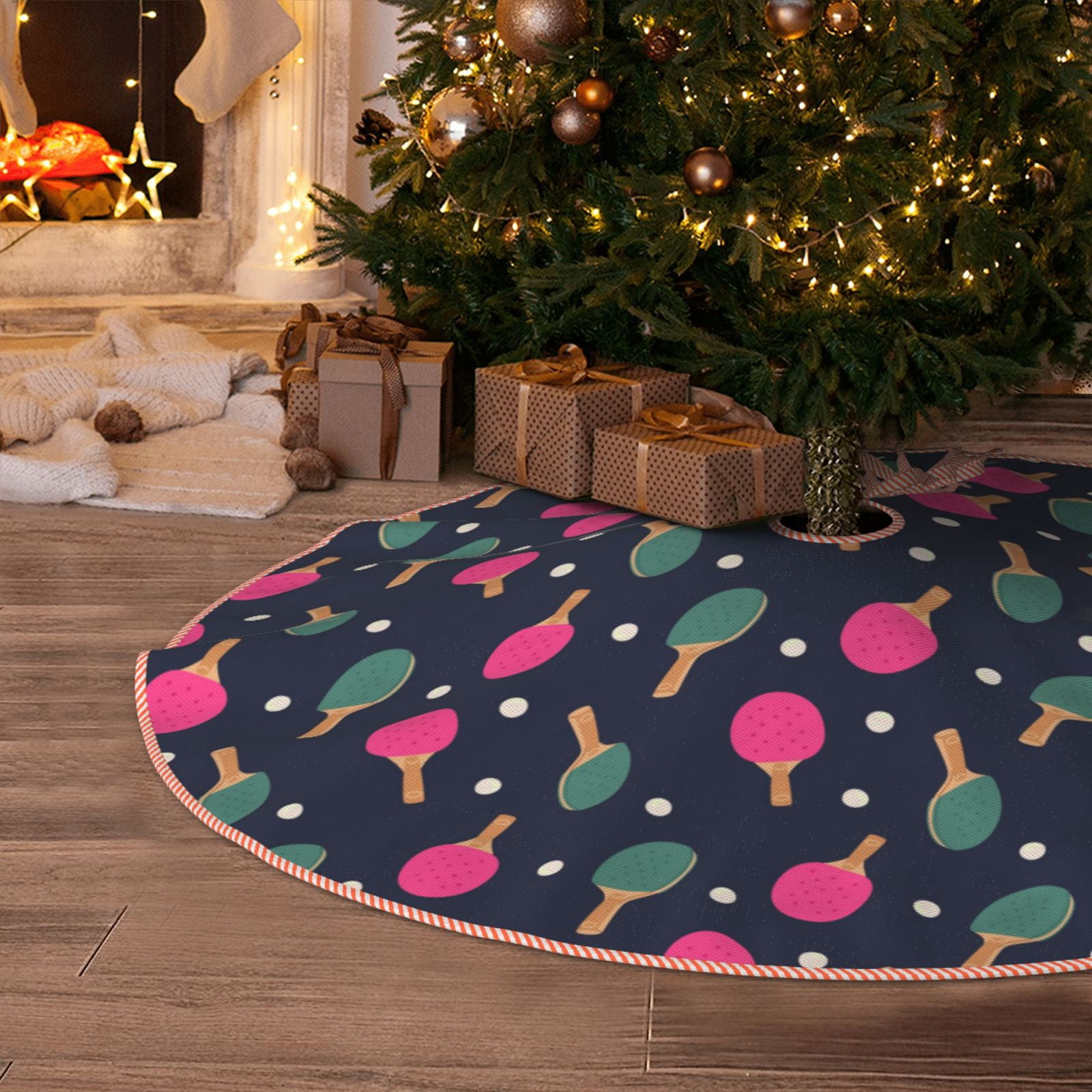 Halloween Christmas Tree Skirt - Ping Pong Rackets And Balls 48 Inches ...