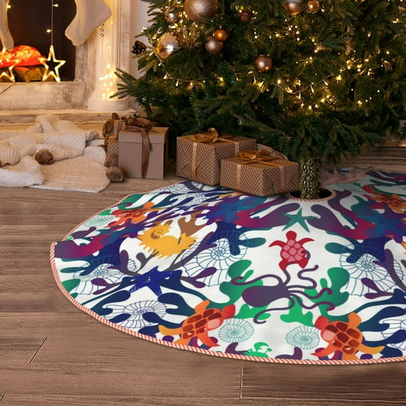 Halloween Christmas Tree Skirt - Starfish And Turtle 48 Inches ...