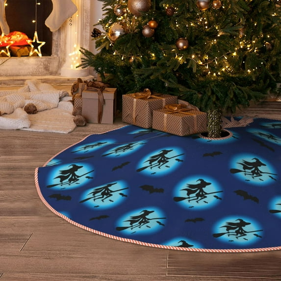 Halloween Christmas Tree Skirt - halloween witch blue 30 Inches ...