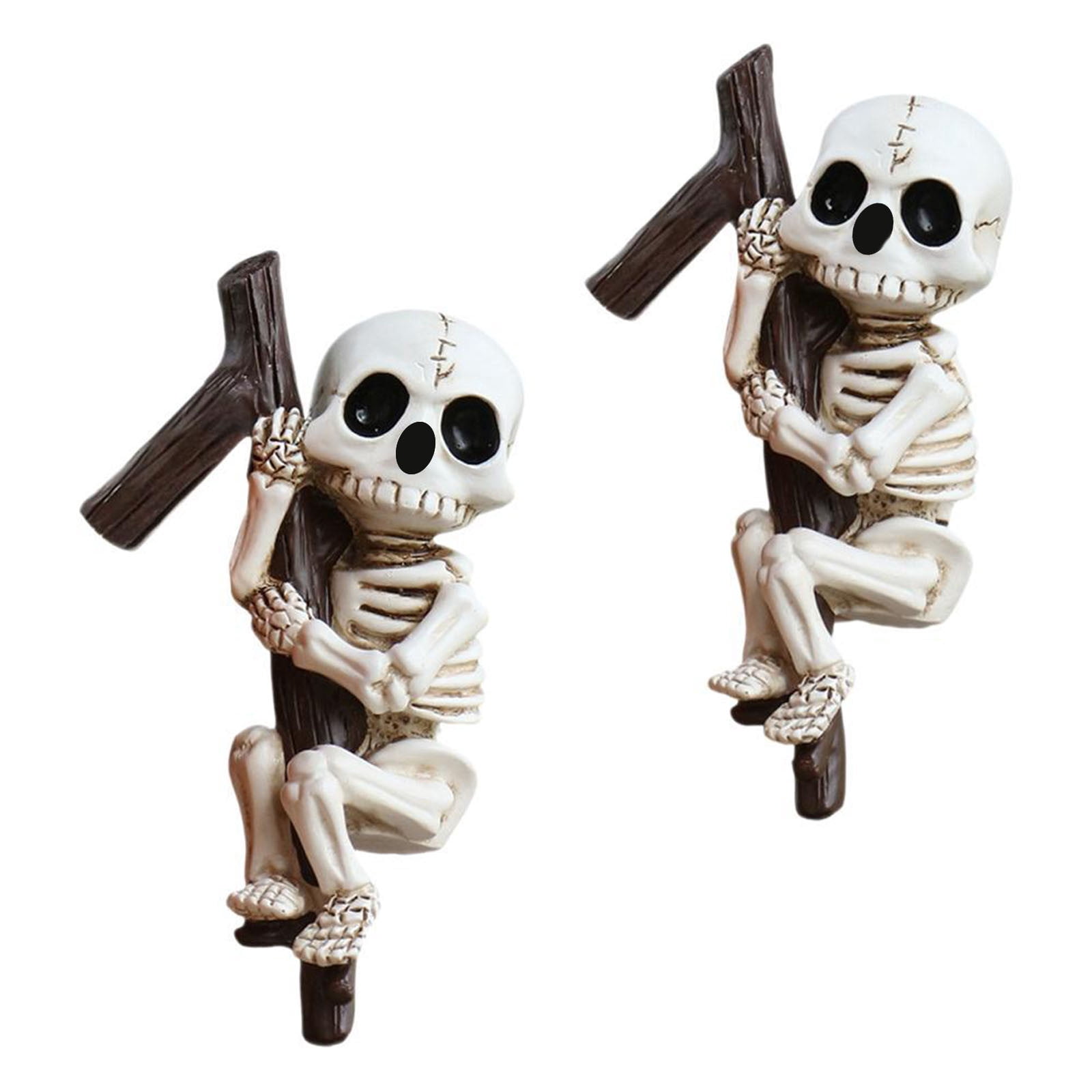 Halloween Climbing Skeleton Statues Halloween Flower Pot Figurines 2 ...