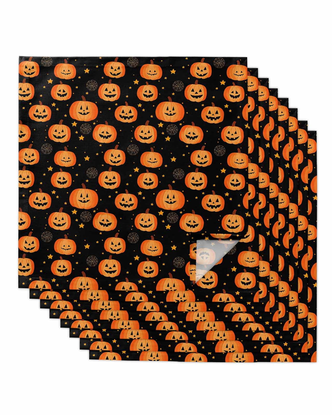 Halloween Cloth Napkins Set of 8 Reusable Dinner Napkins, Cute Ghosts ...
