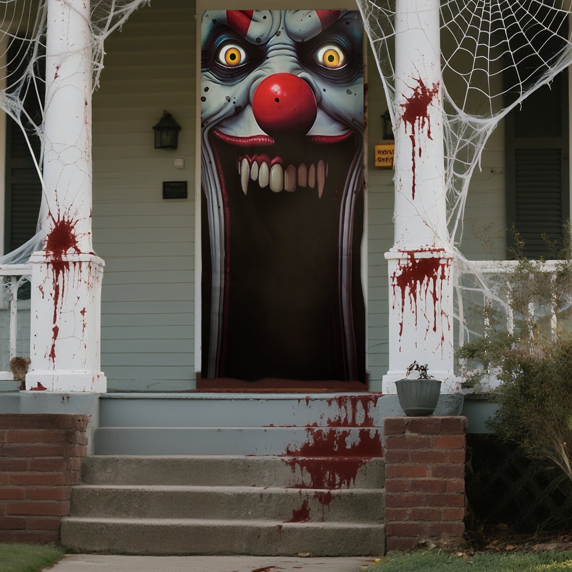Halloween Clown Screen, Scary Horror Theme Decorations for Spooky ...