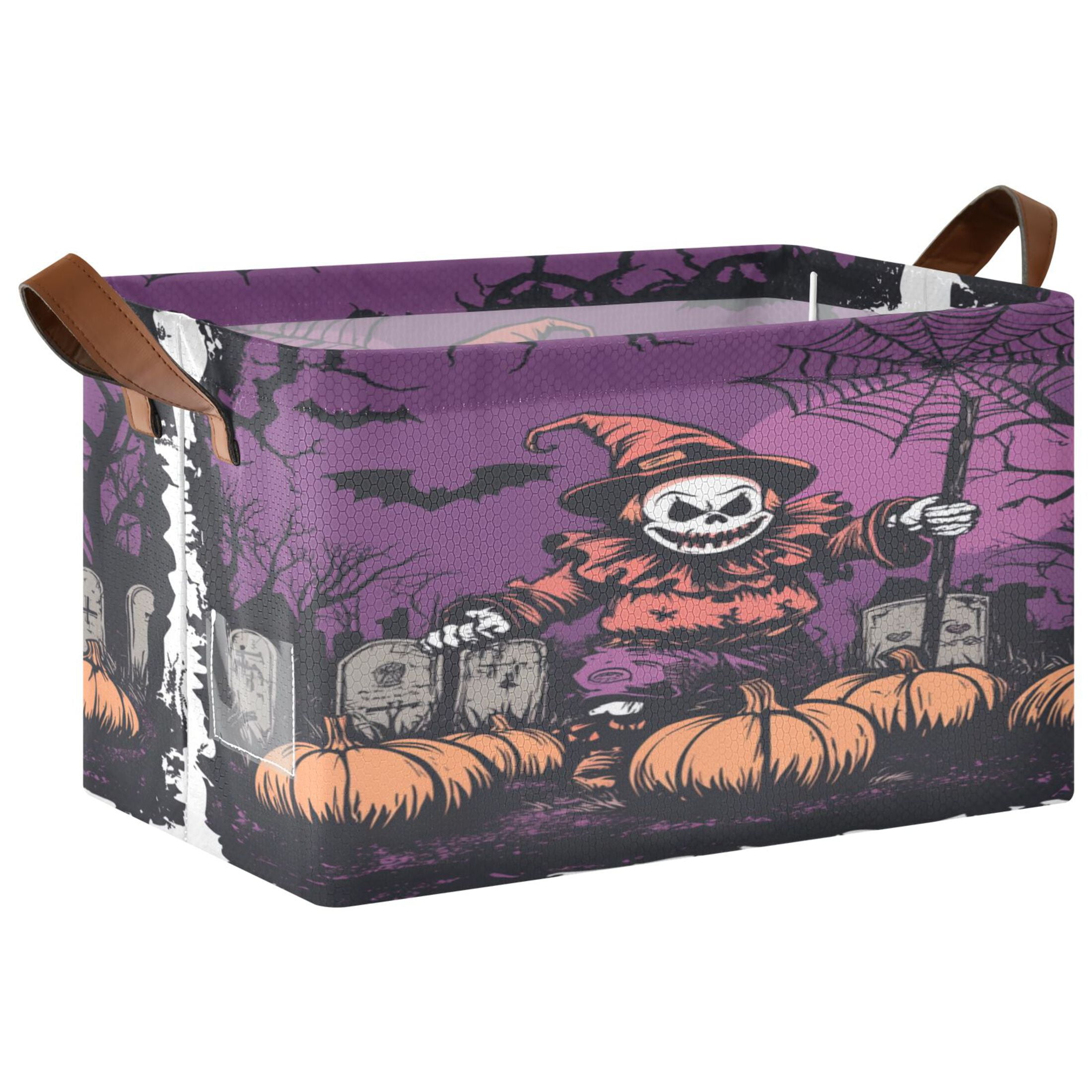 Halloween Clown Storage Basket Soccer Plaid Fabric Hoard Box Oversized ...