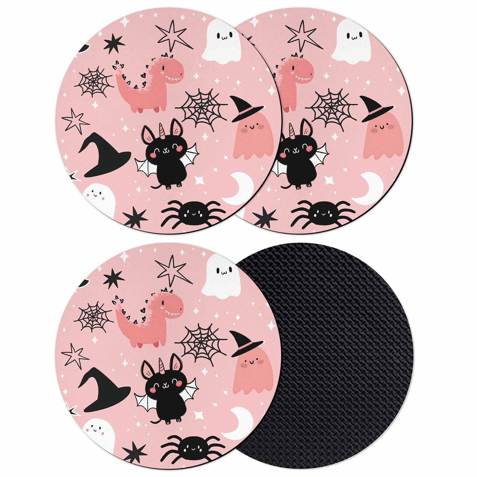 Halloween Coasters Set of 4, Absorbent Coasters for Drinks, Cute ...