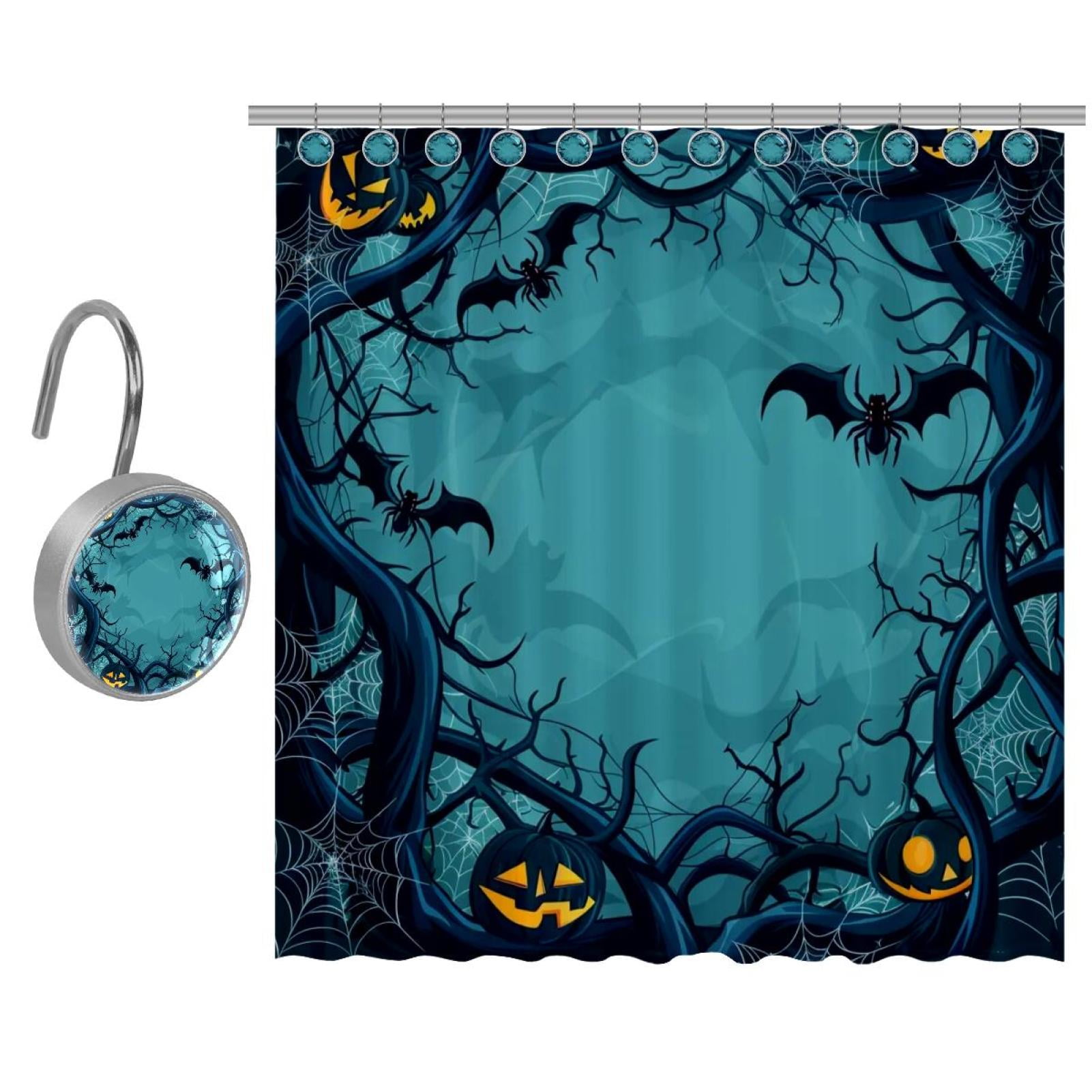 Halloween Cobweb and Spiders Shower Curtain for Bathroom - Walmart.com