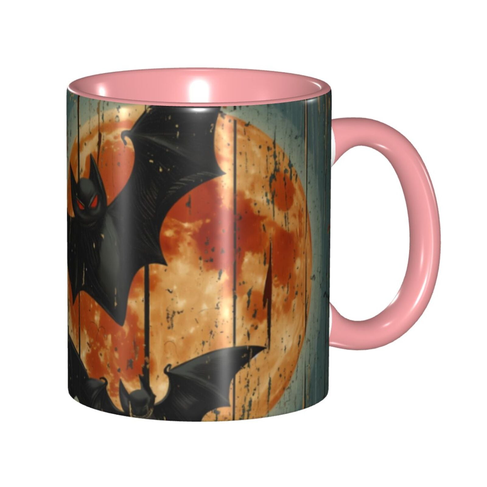 Halloween Coffee Mug, Halloween Bats Full Moon Ceramic Tea Cups ...