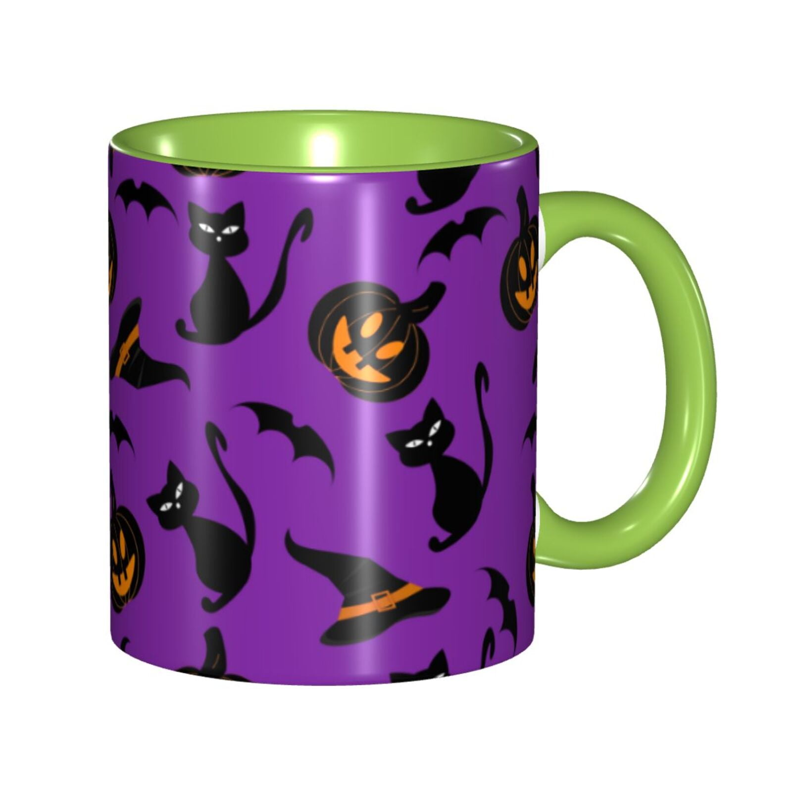 Halloween Coffee Mug, Halloween Black Pumpkin Bat Ceramic Tea Cups ...