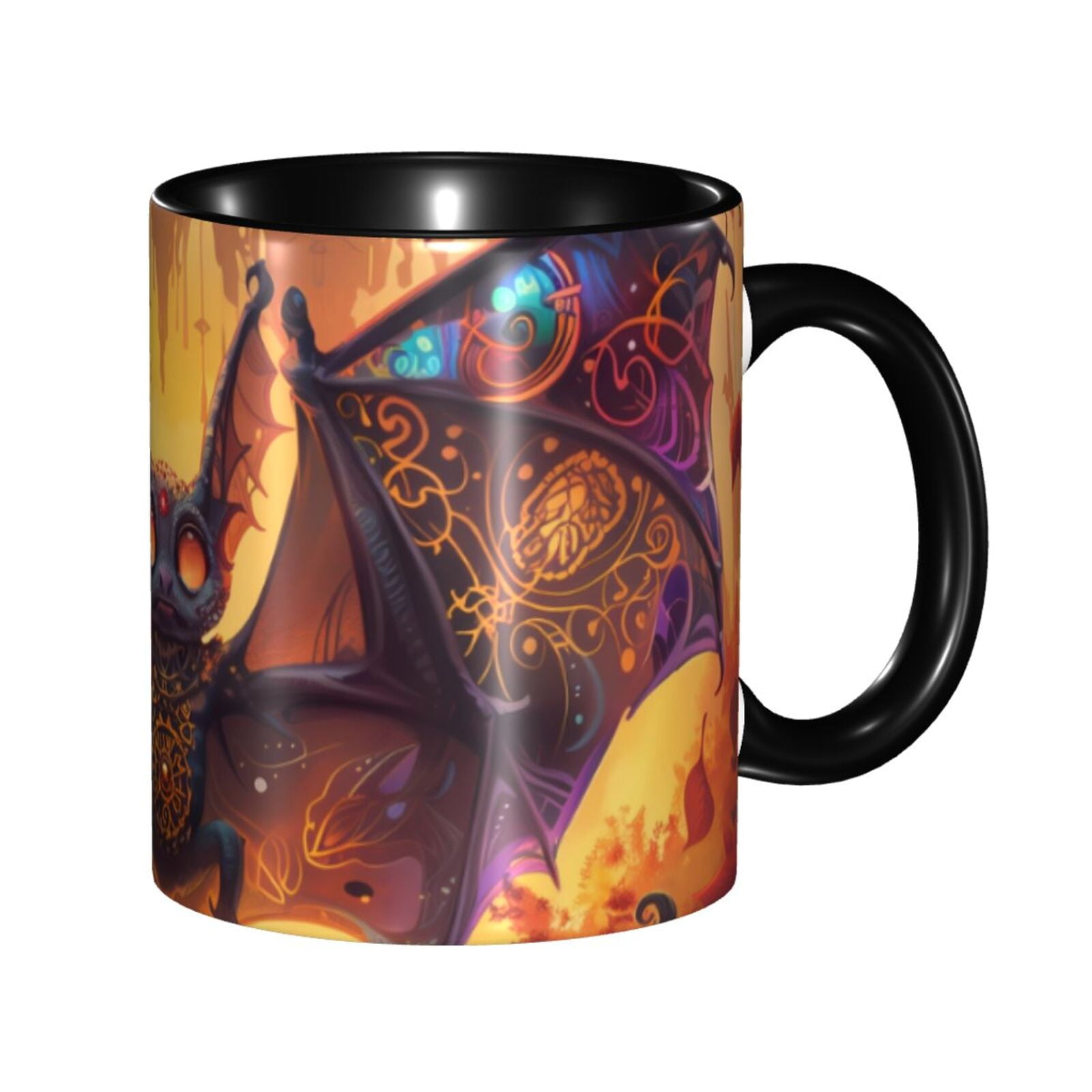 Halloween Coffee Mug, Halloween Colorful Bat Ceramic Tea Cups Halloween ...
