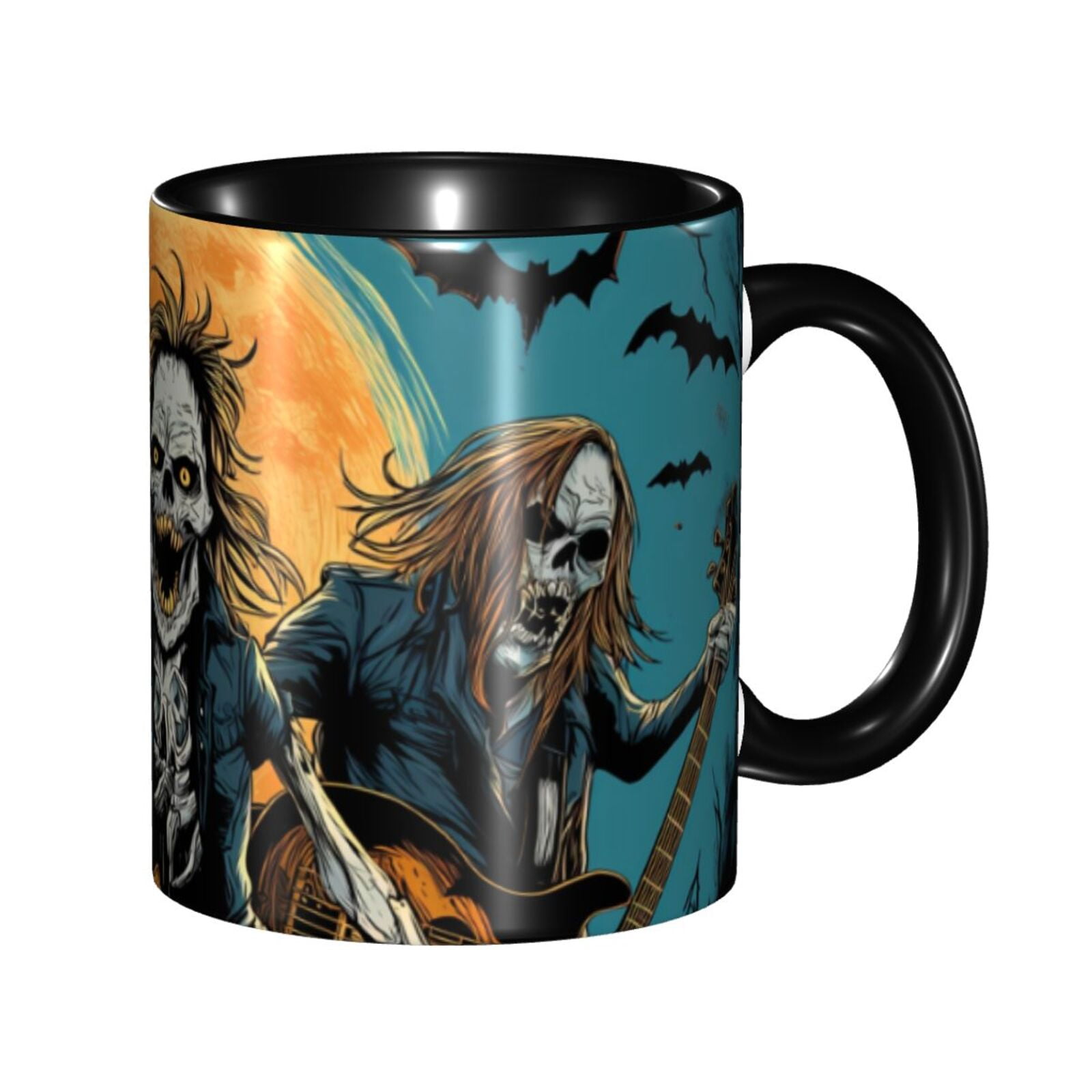 Halloween Coffee Mug, Halloween Pumpkin Rock Skeleton Ceramic Tea Cups ...