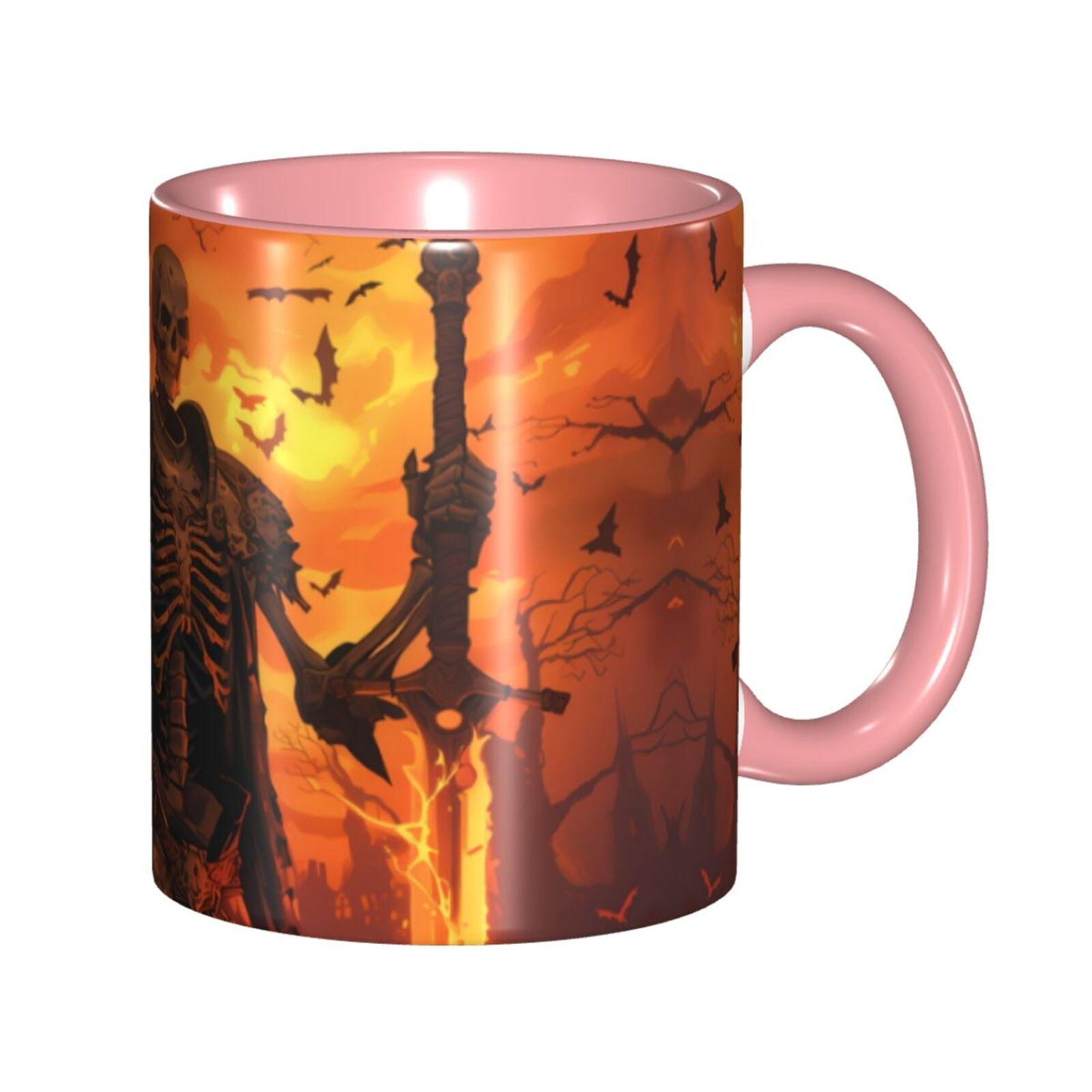 Halloween Coffee Mug, Halloween Vintage Skeleton Knight Ceramic Tea ...