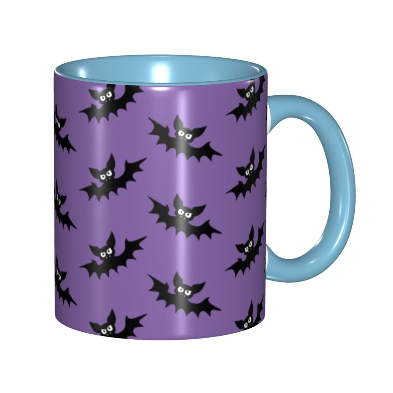 Halloween Coffee Mug, cool bats gothic Halloween purple Ceramic Tea ...