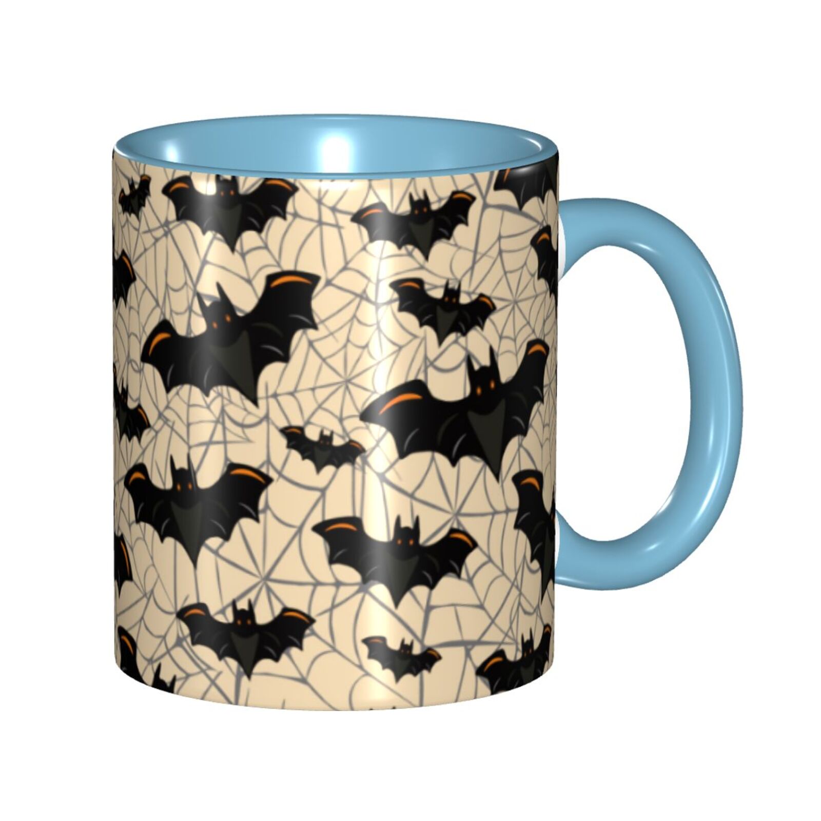 Halloween Coffee Mug, Halloween gothic Bats Spiderwebs Ceramic Tea Cups ...