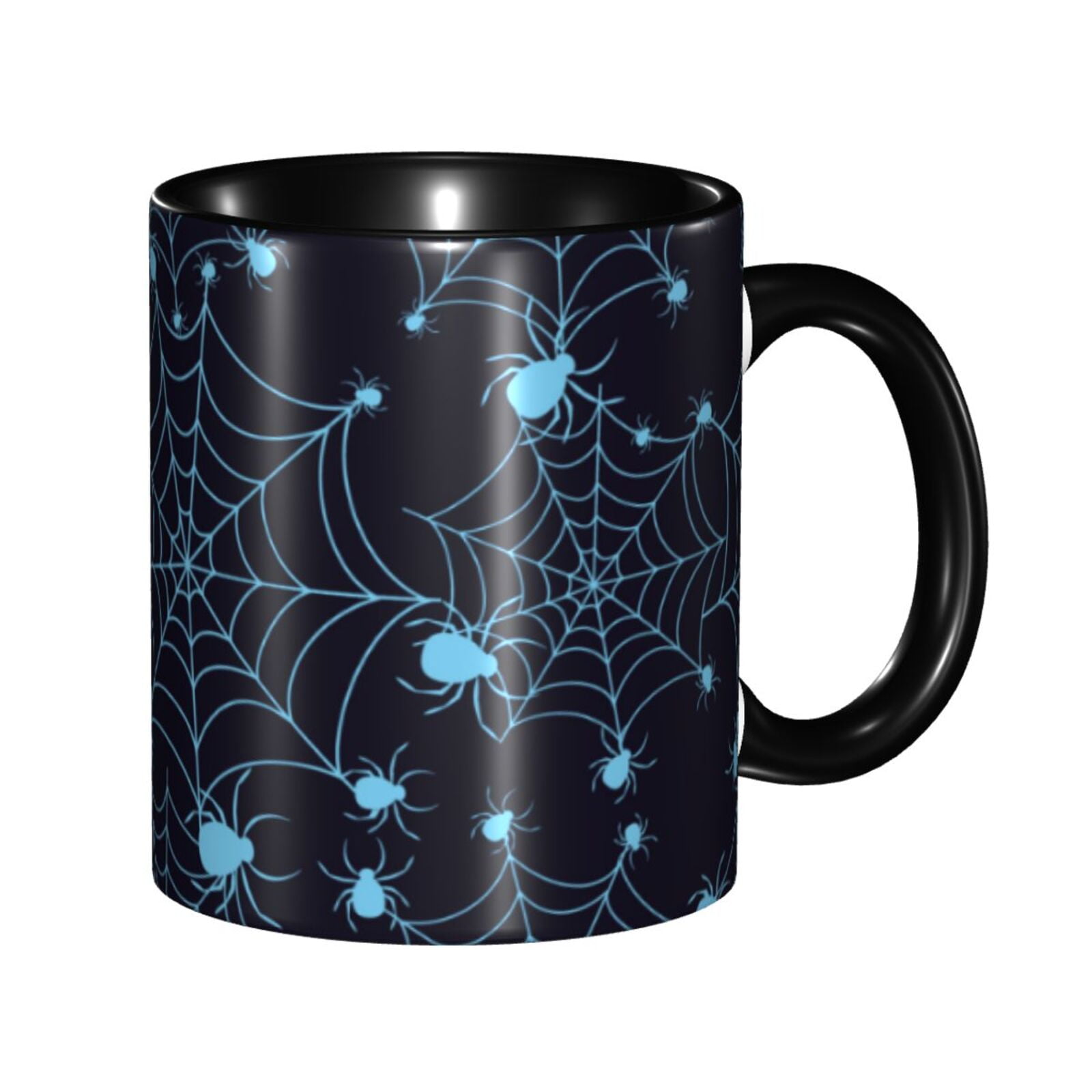 Halloween Coffee Mug, halloween blue spiderweb cobweb Ceramic Tea Cups ...
