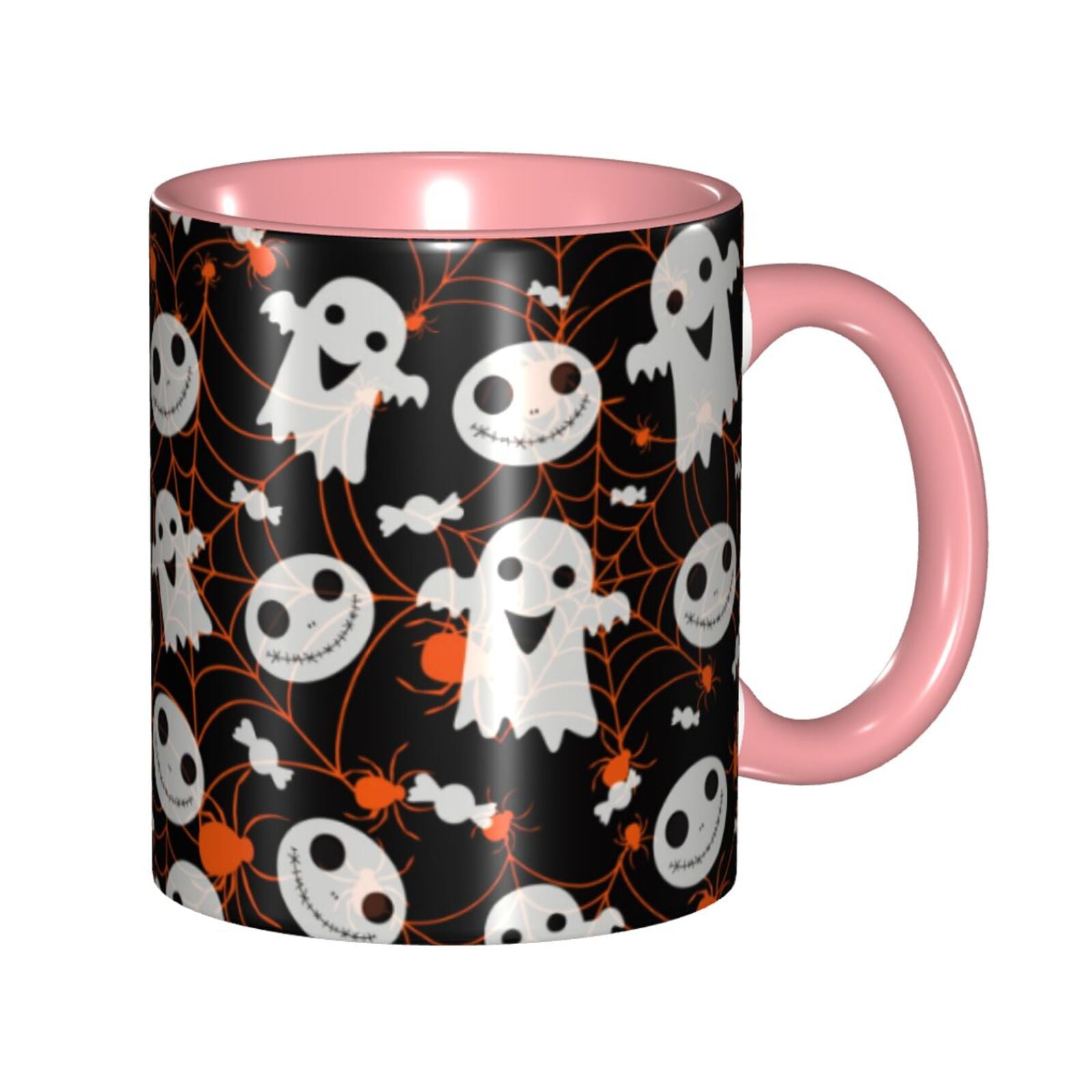 Halloween Coffee Mug, halloween spider web ghost Ceramic Tea Cups ...