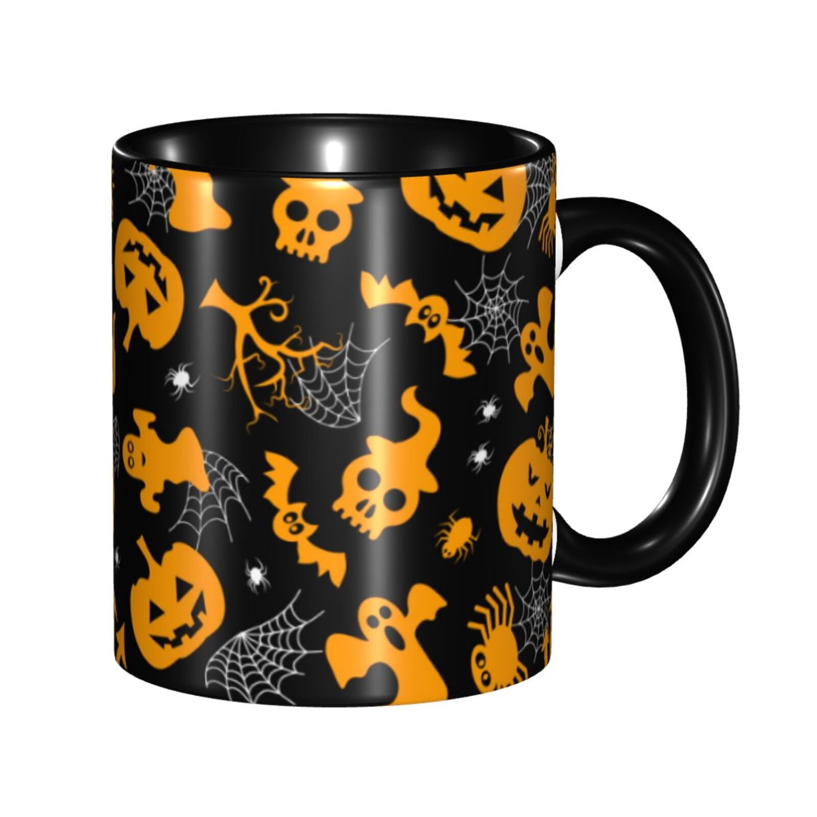 Halloween Coffee Mug, pumpkin halloween spider web Ceramic Tea Cups ...