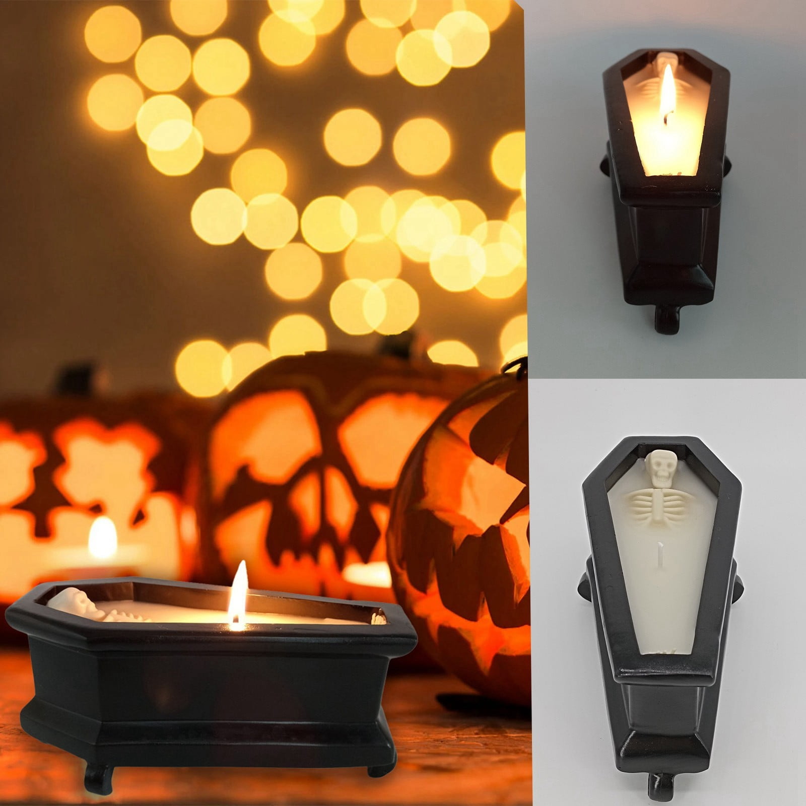Halloween Coffin Skull Candle, Spooky Gothic Scented Candles for Decor ...