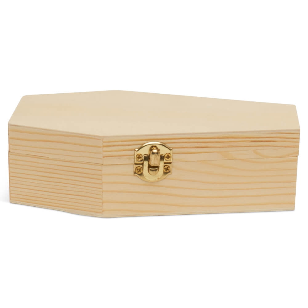 Halloween Coffin Treat Boxes 6 inch, Pack of 1 Wood Coffins for Crafts ...