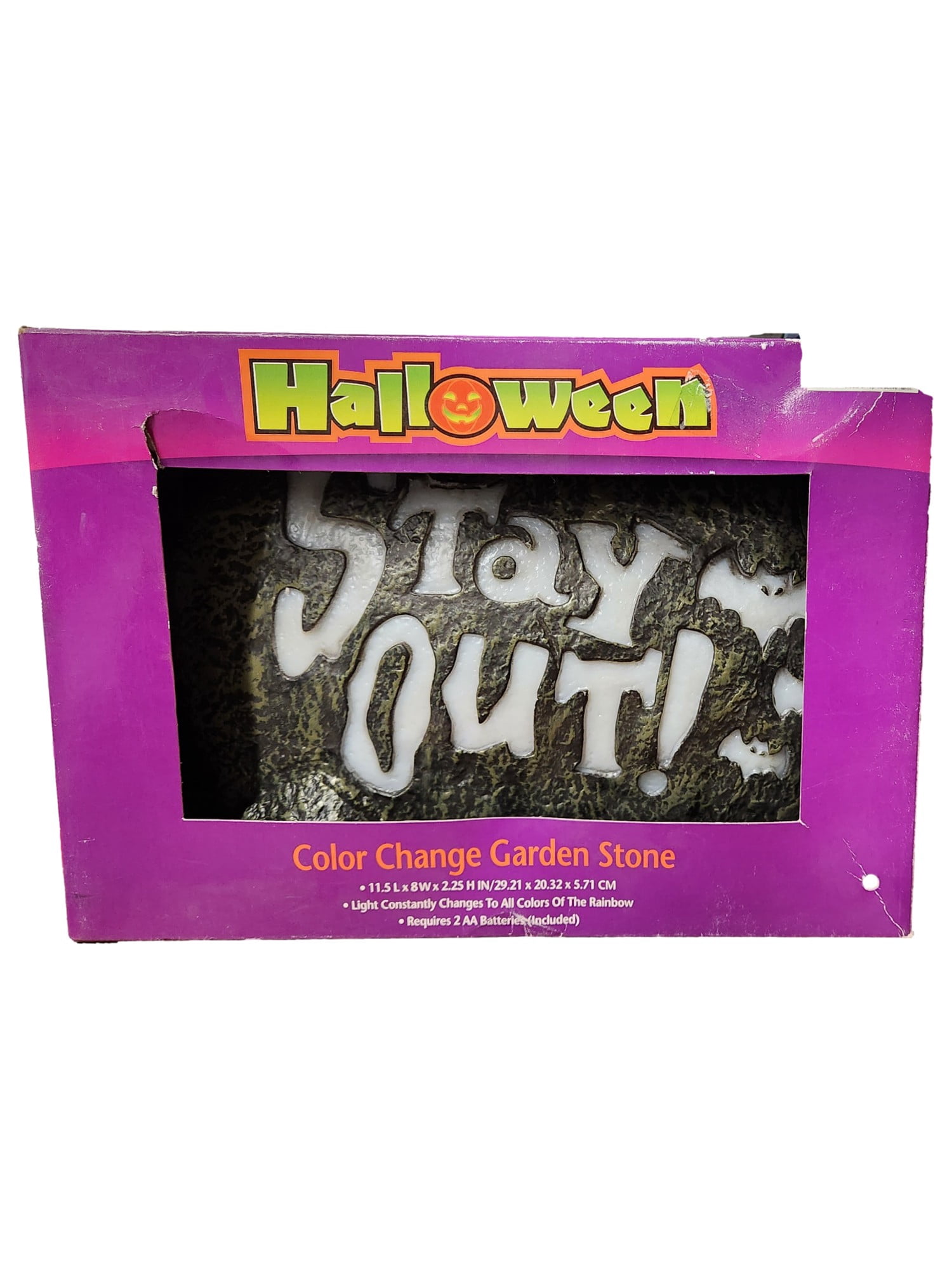 Halloween Color Changing Rainbow Gray Stay Out Garden Stone - Walmart.com