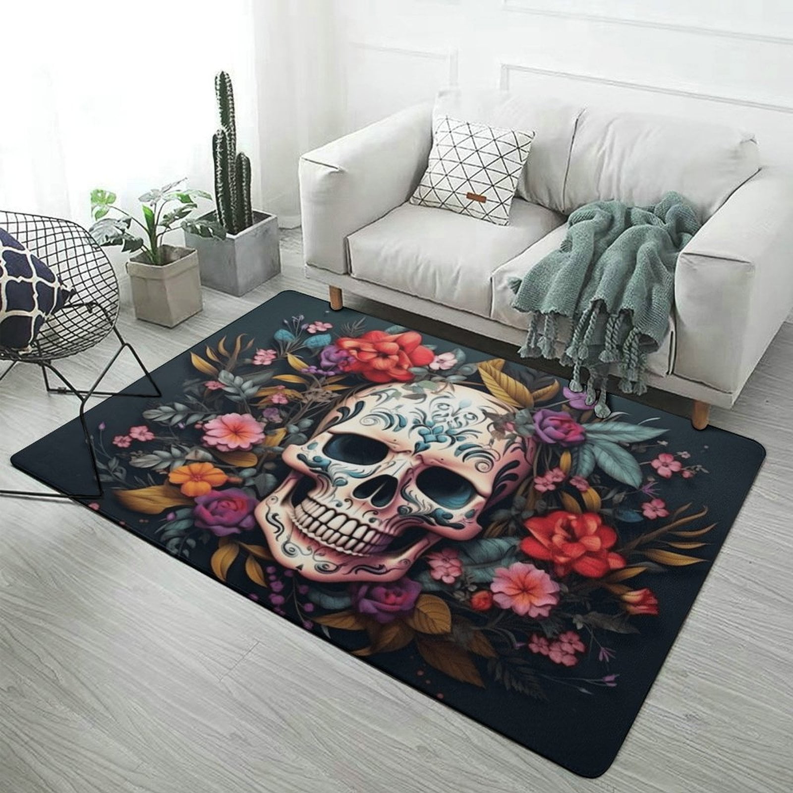 Halloween Colored Skull Carpet for Home Decoration Rugs for Bedroom ...