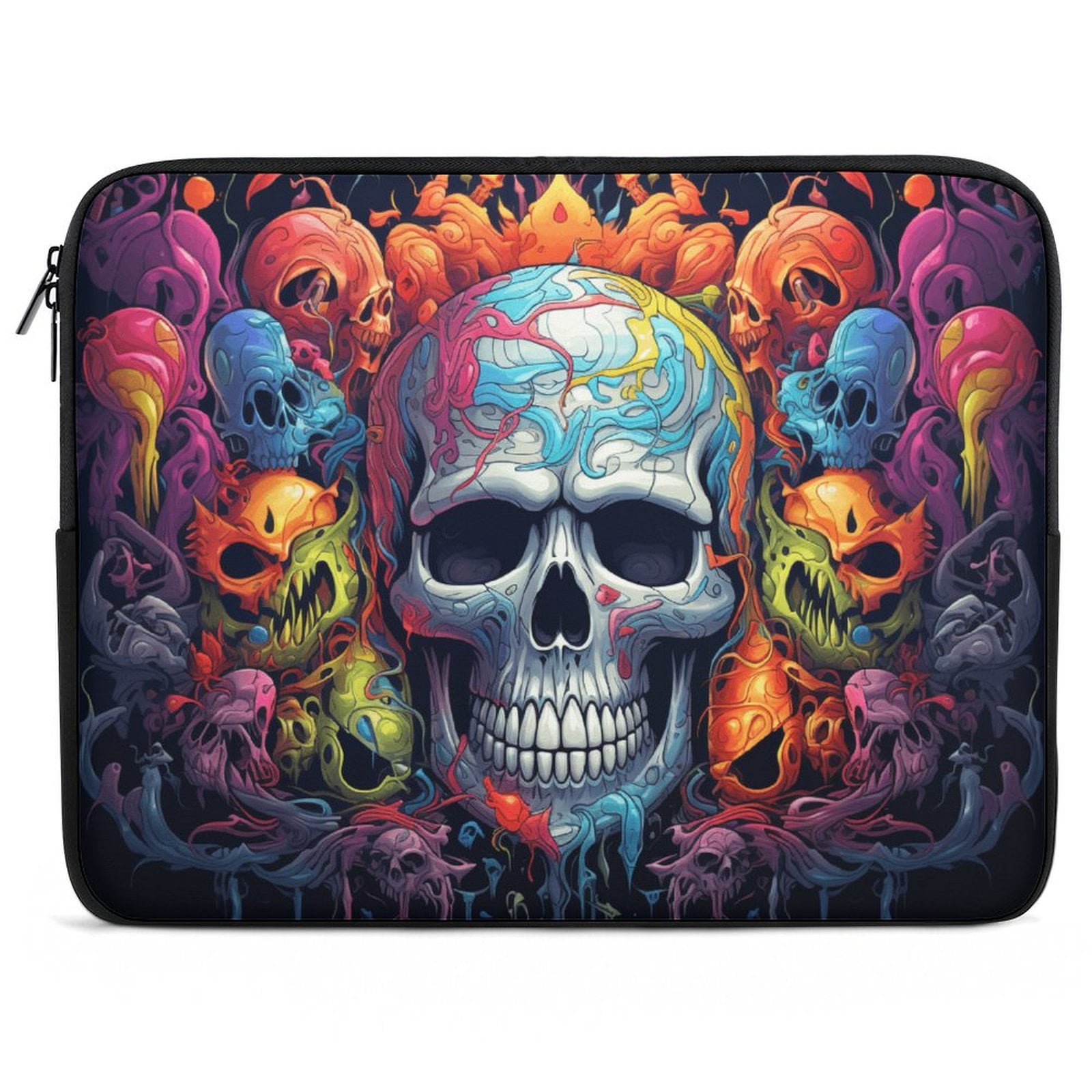 Halloween Colored Skull Laptop Case Bag Sleeve Portable Crossbody ...