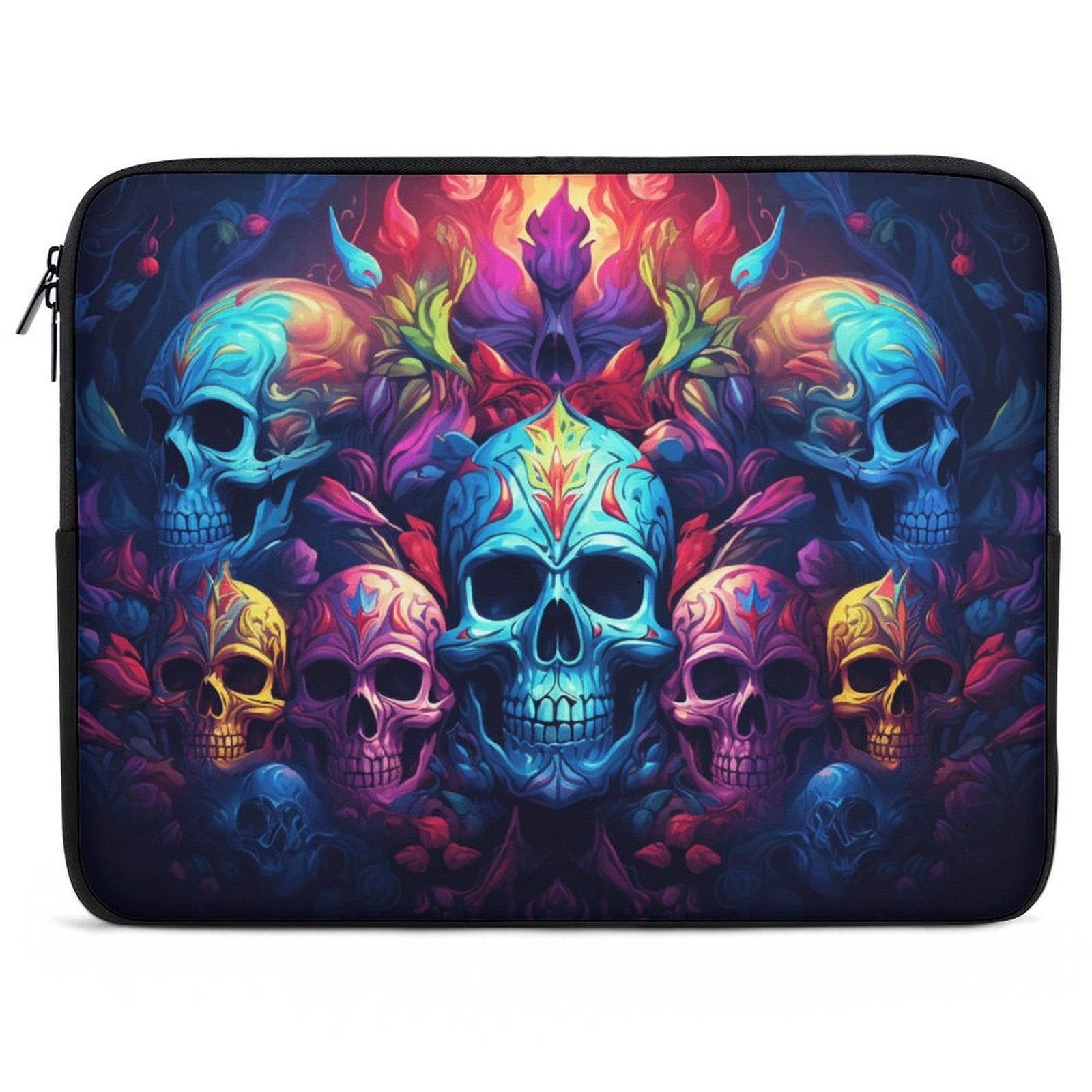Halloween Colored Skull Laptop Case Bag Sleeve Portable Crossbody ...