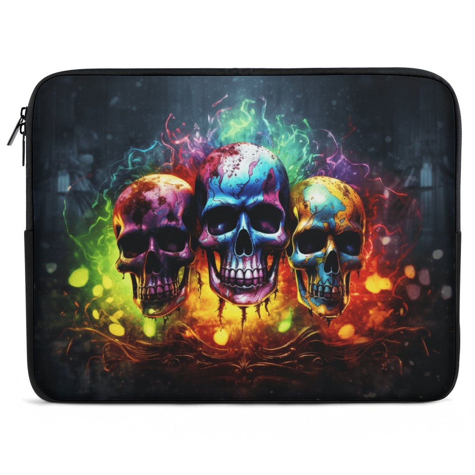 Halloween Colored Skull Print Laptop Case Bag Sleeve Portable Briefcase ...