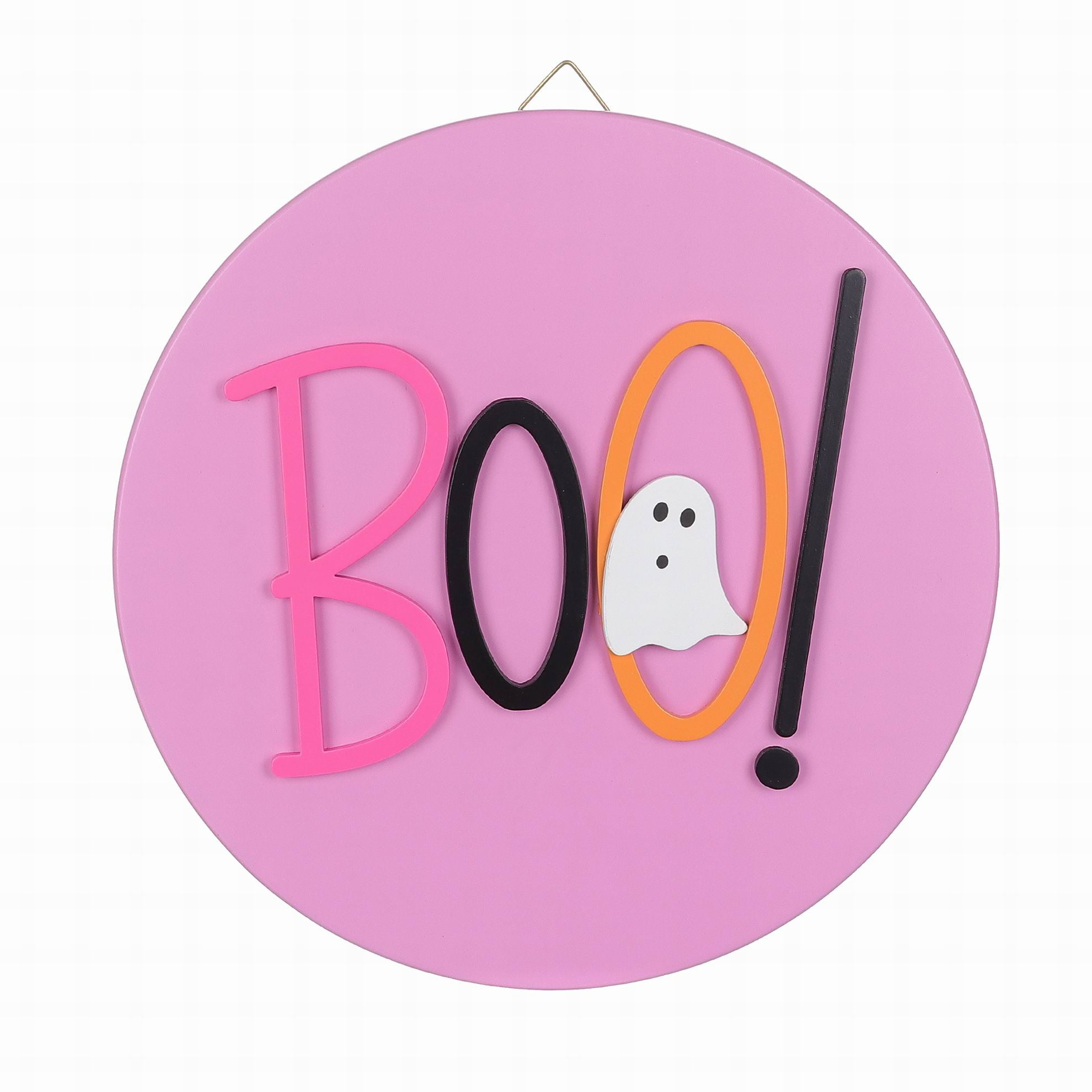 Celebrate Halloween Colorful BOO! Round Wood Wall Decor Sign - Walmart.com