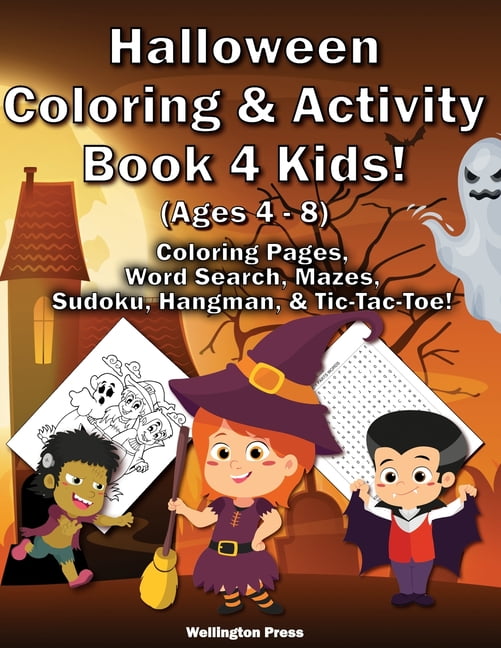 Halloween Coloring & Activity Book 4 Kids: Halloween Coloring Pages ...