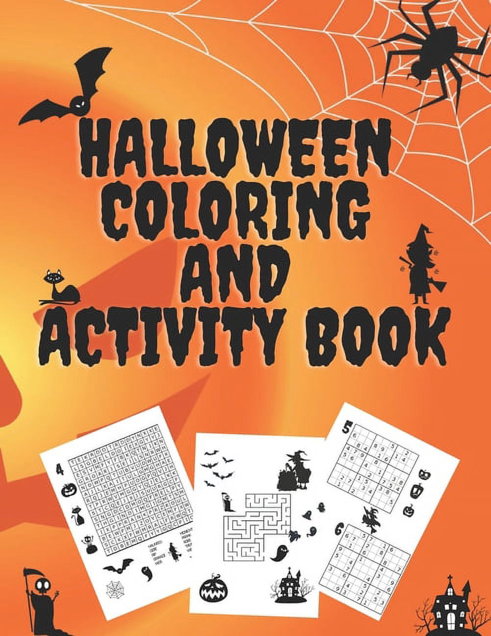 Halloween Coloring And Activity Book: Scary Coloring Pages, Word ...