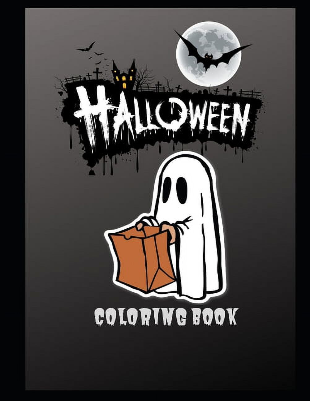 Halloween Coloring Book: Halloween Coloring Book, Black and White ...