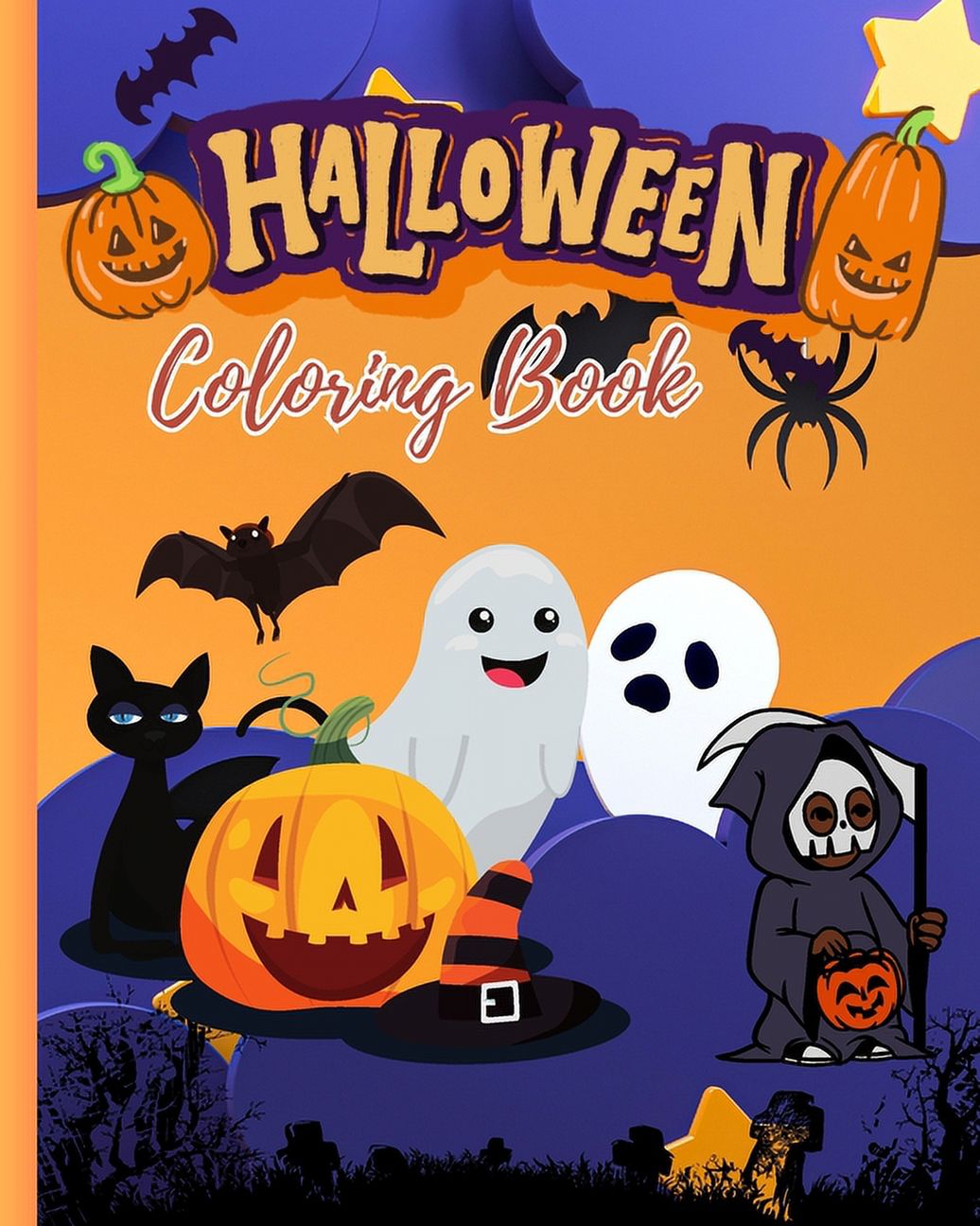 Halloween Coloring Book: Cute Halloween Coloring Pages for Kids, Easy ...