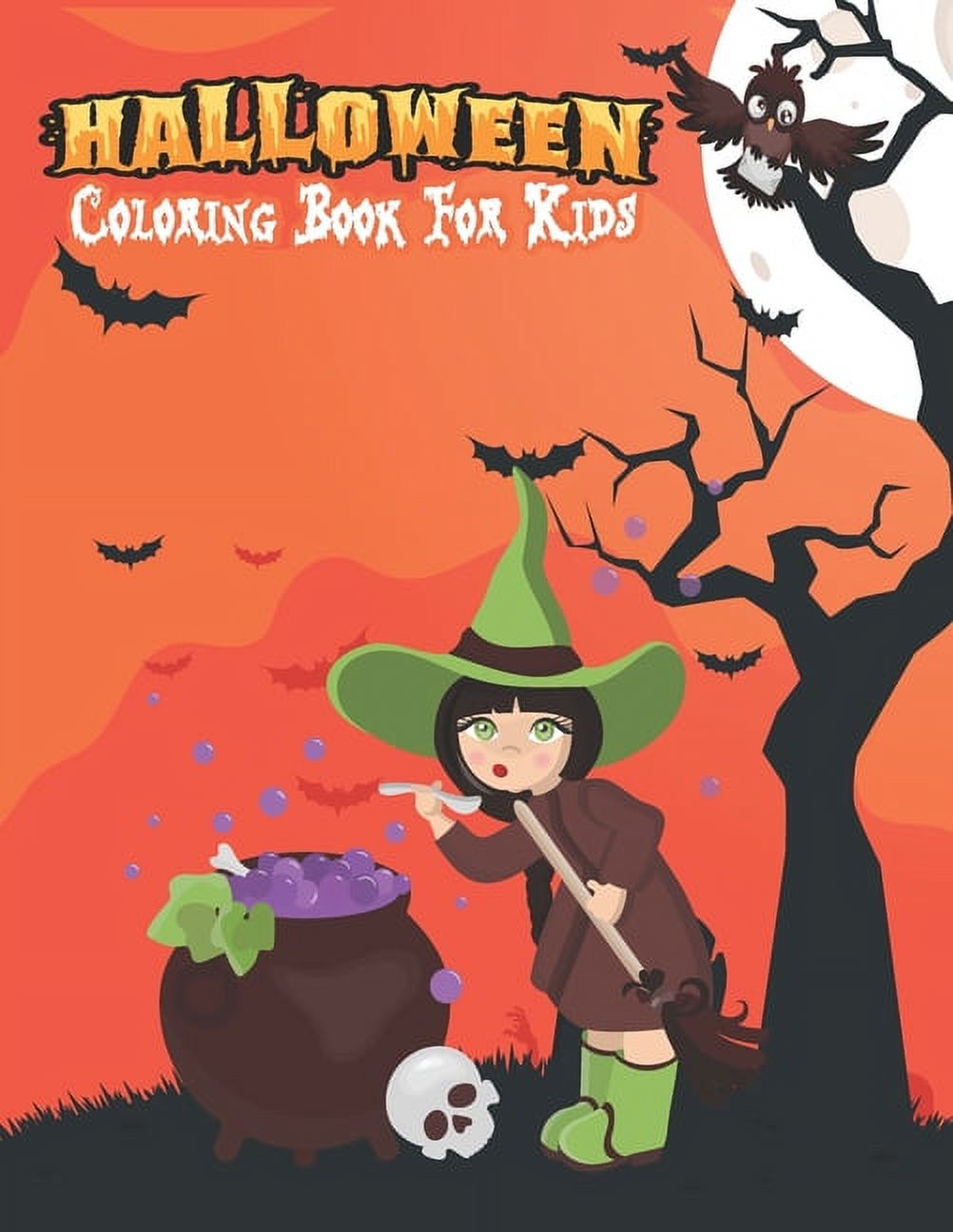 Halloween Coloring Book For Kids: Cute Children Coloring hand drawn ...