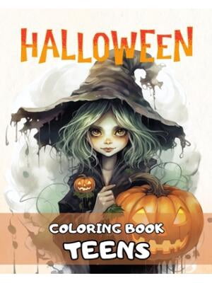 Halloween Coloring Book for Teens : Spooky Halloween Coloring Pages ...