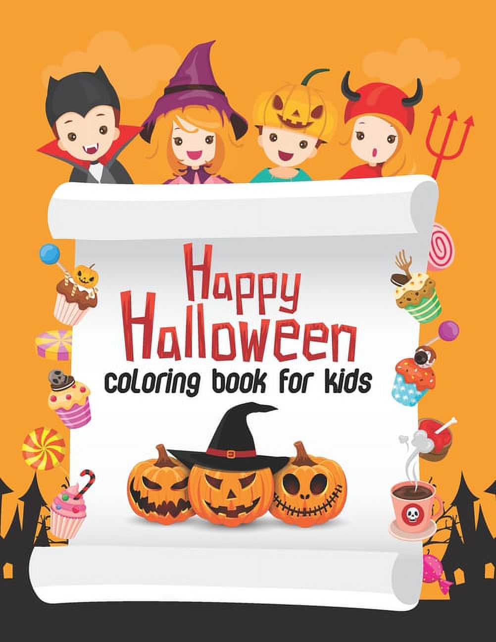 Halloween Coloring Kids Book: Happy Halloween Coloring Book For Kids ...