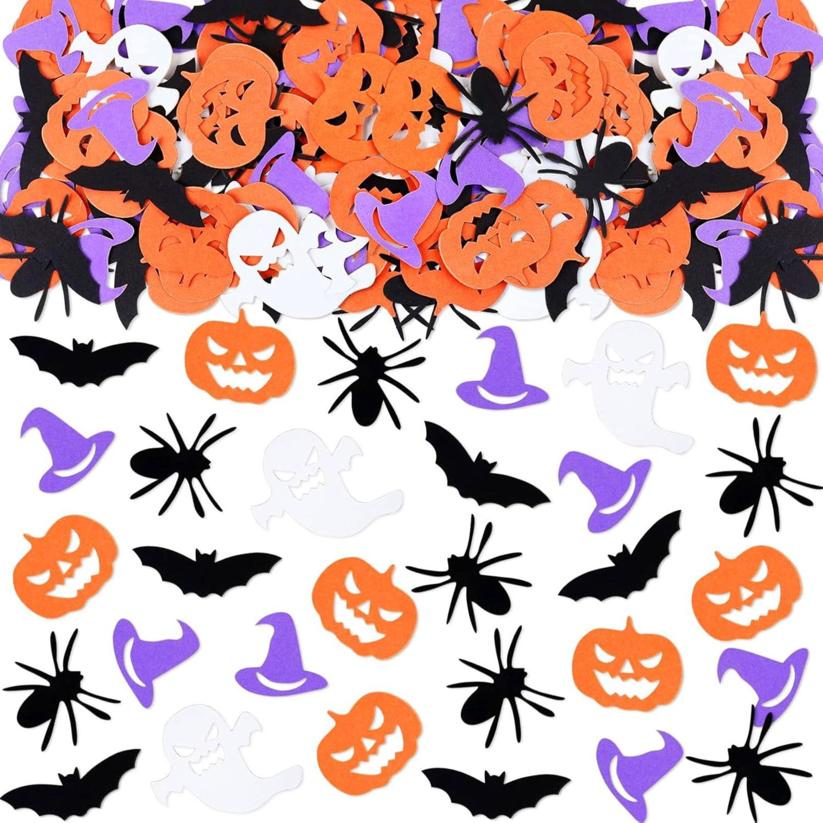 Halloween Confetti 100 Pieces Ghost Skull Spider Web Pumpkin Bat Witch ...