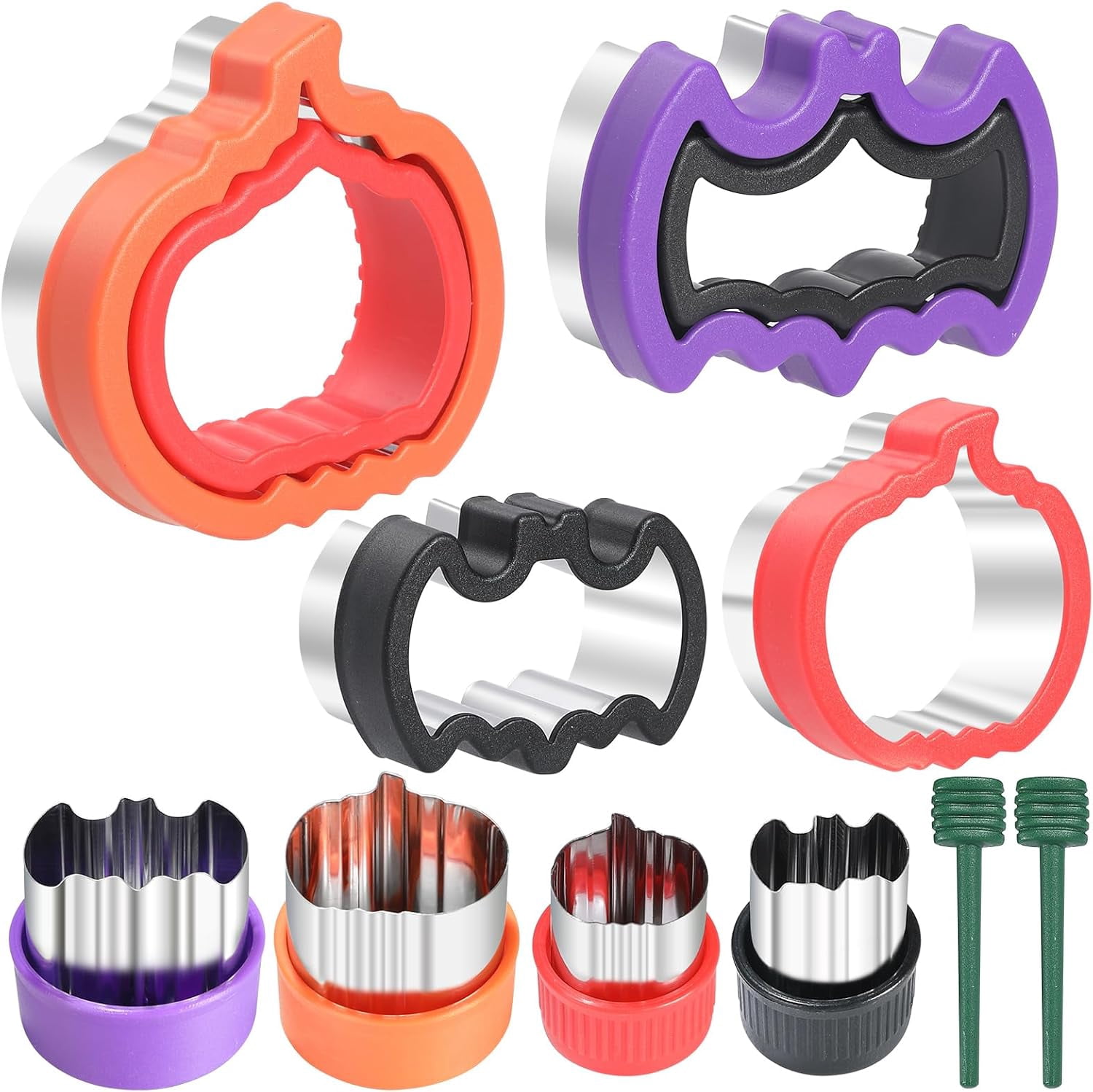 Halloween Cookie Cutters Shapes,Pumpkin and bat shapes，Stainless Steel ...