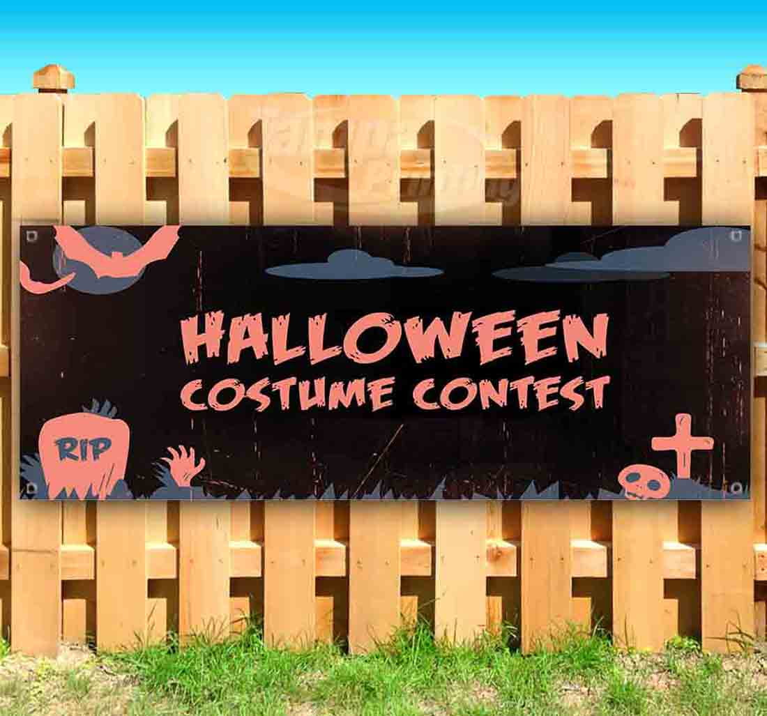 Halloween Costume Contest 13 oz Vinyl Banner With Metal Grommets ...